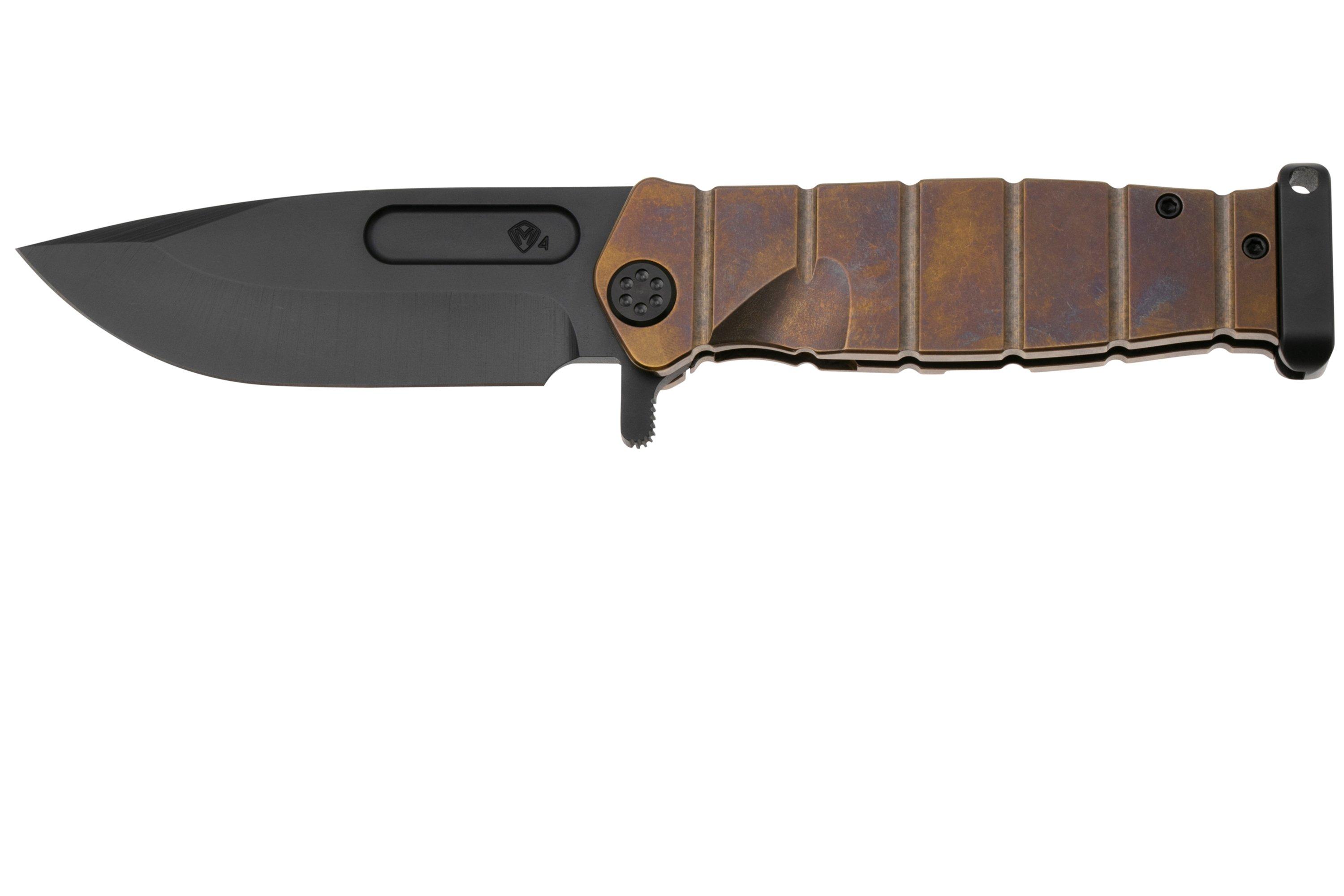 Medford USMC Fighter Flipper 24-UFF-02 CPM S45VN DLC Blade, Bronze ...