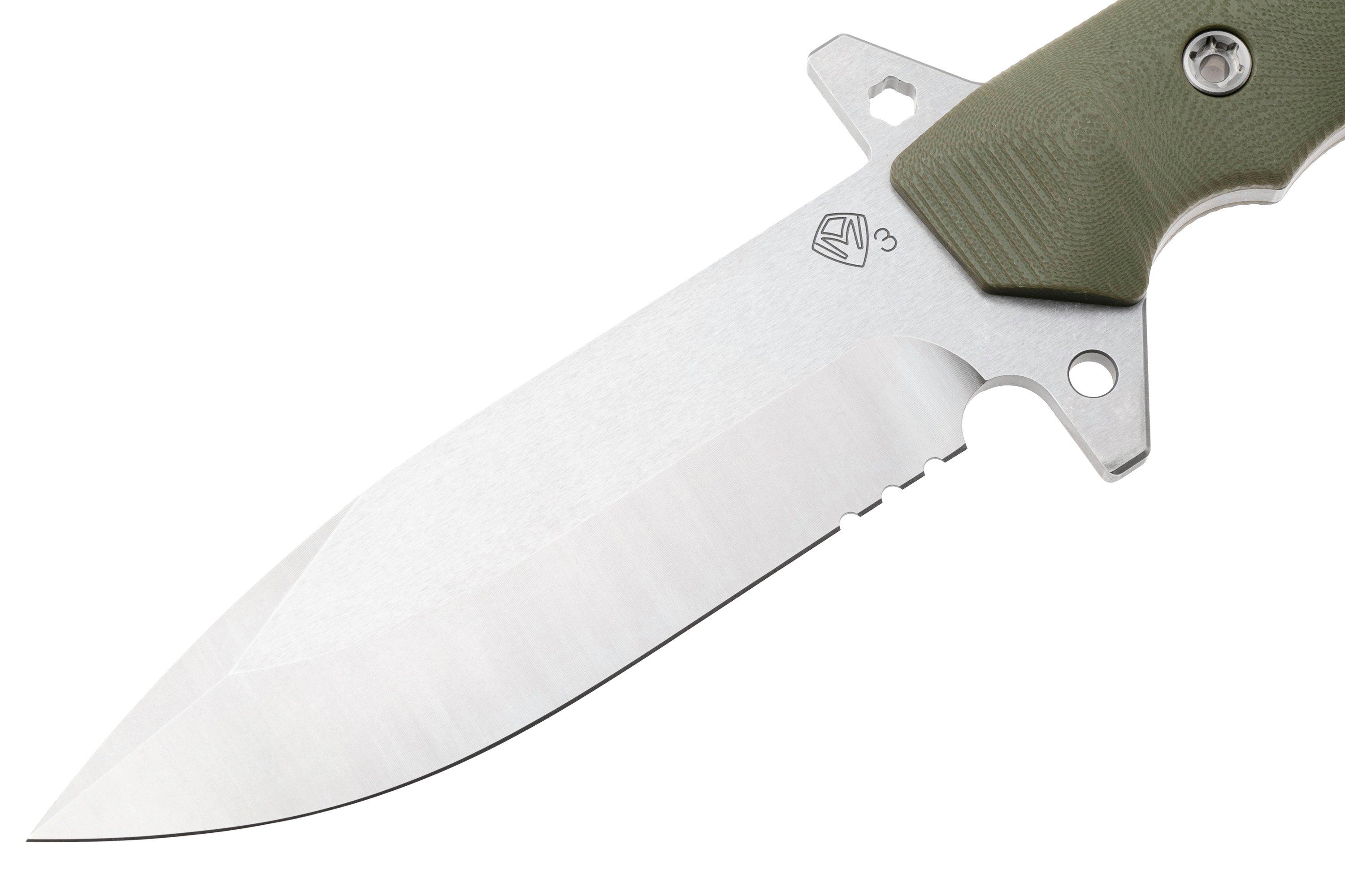 Medford AIO-2, Tumbled CPM 3V Blade, OD-Green G10, Survival Messer ...