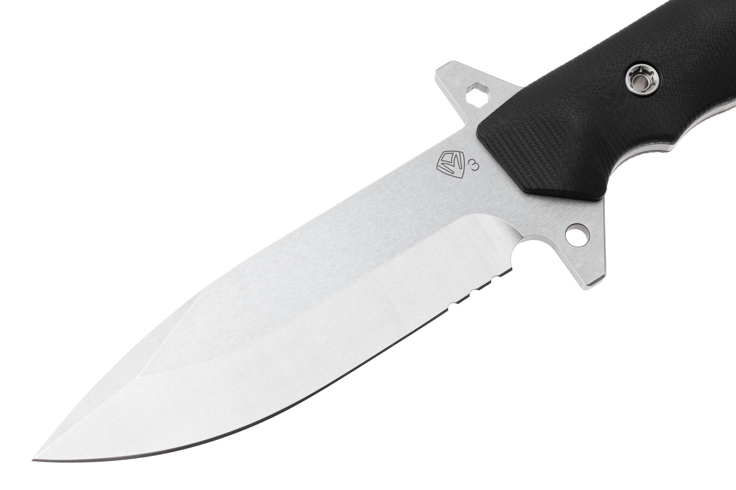 Medford AIO-2, Tumbled CPM 3V Blade, Black G10, Survival Messer ...