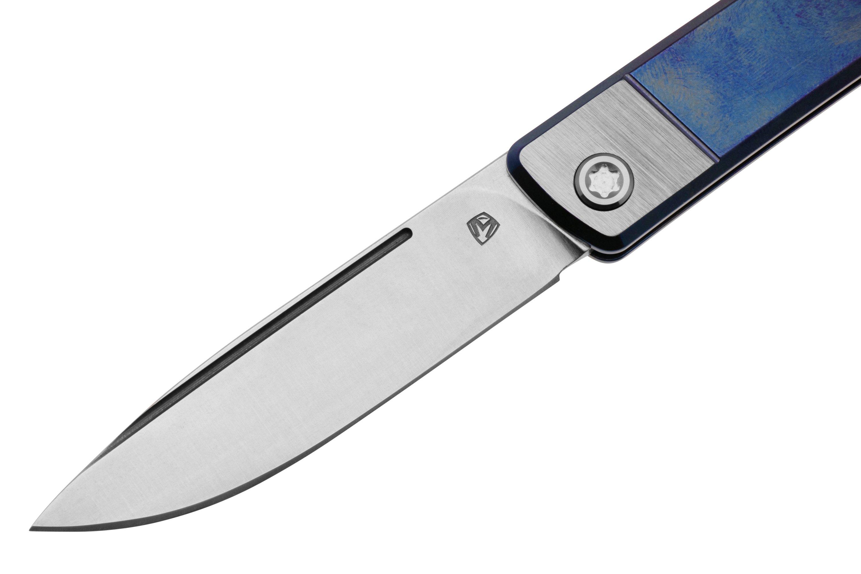 Medford Gentleman Jack 2, 25-GJ-01, S45VN Tumbled Droppoint Blade, Brz-Vio Fade, herenmes ...