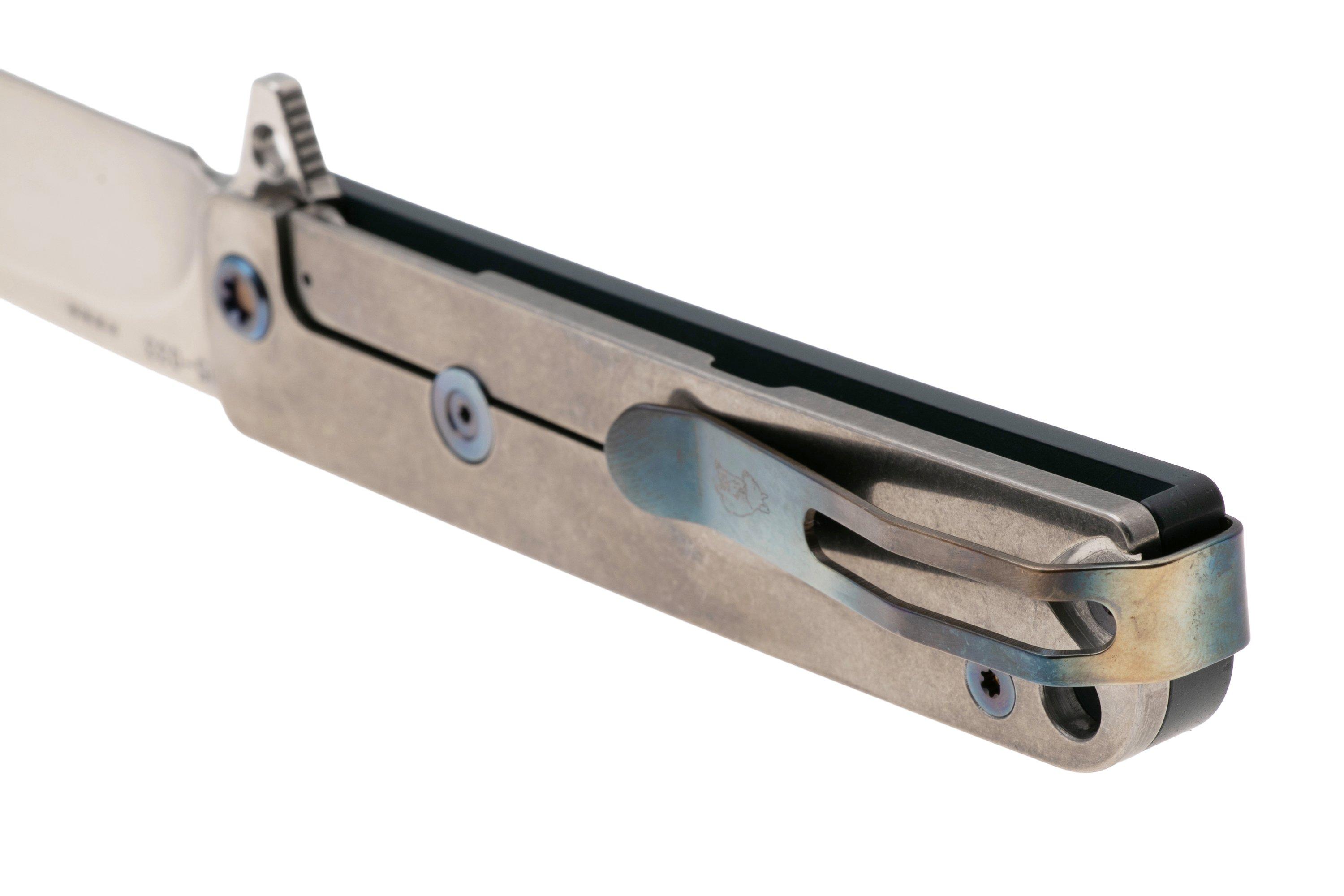 Medford M-48, 25-M48-01, S45VN Tumbled Blade, Blue Aluminum Handle ...