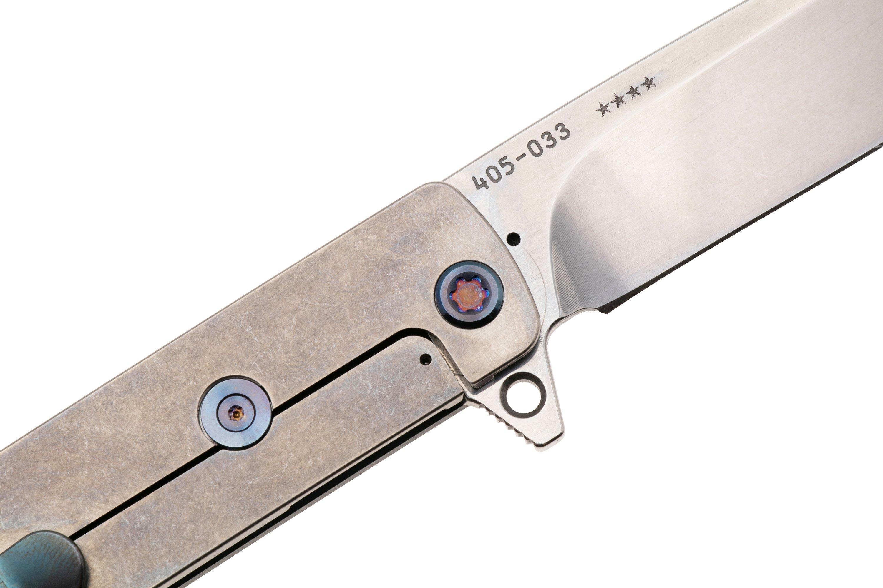 Medford M-48, 25-M48-01, S45VN Tumbled Blade, Blue Aluminum Handle ...