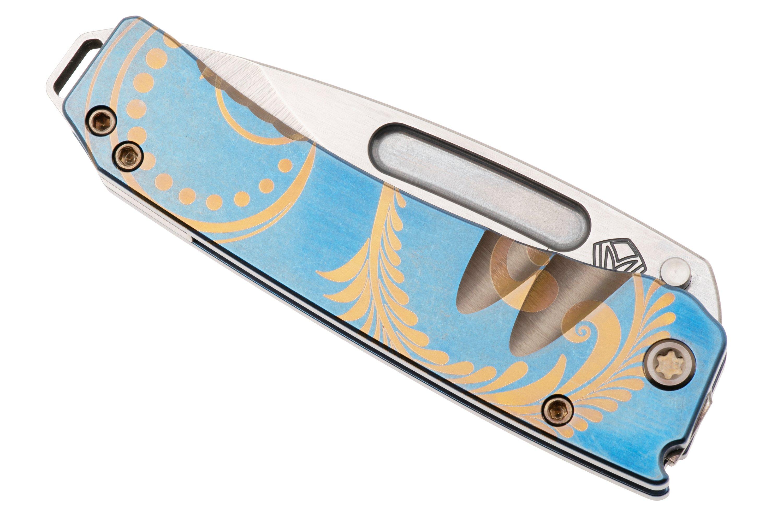 Medford Midi Marauder 25-MM-02, Tumbled S45VN Droppoint Blade, Blue ...