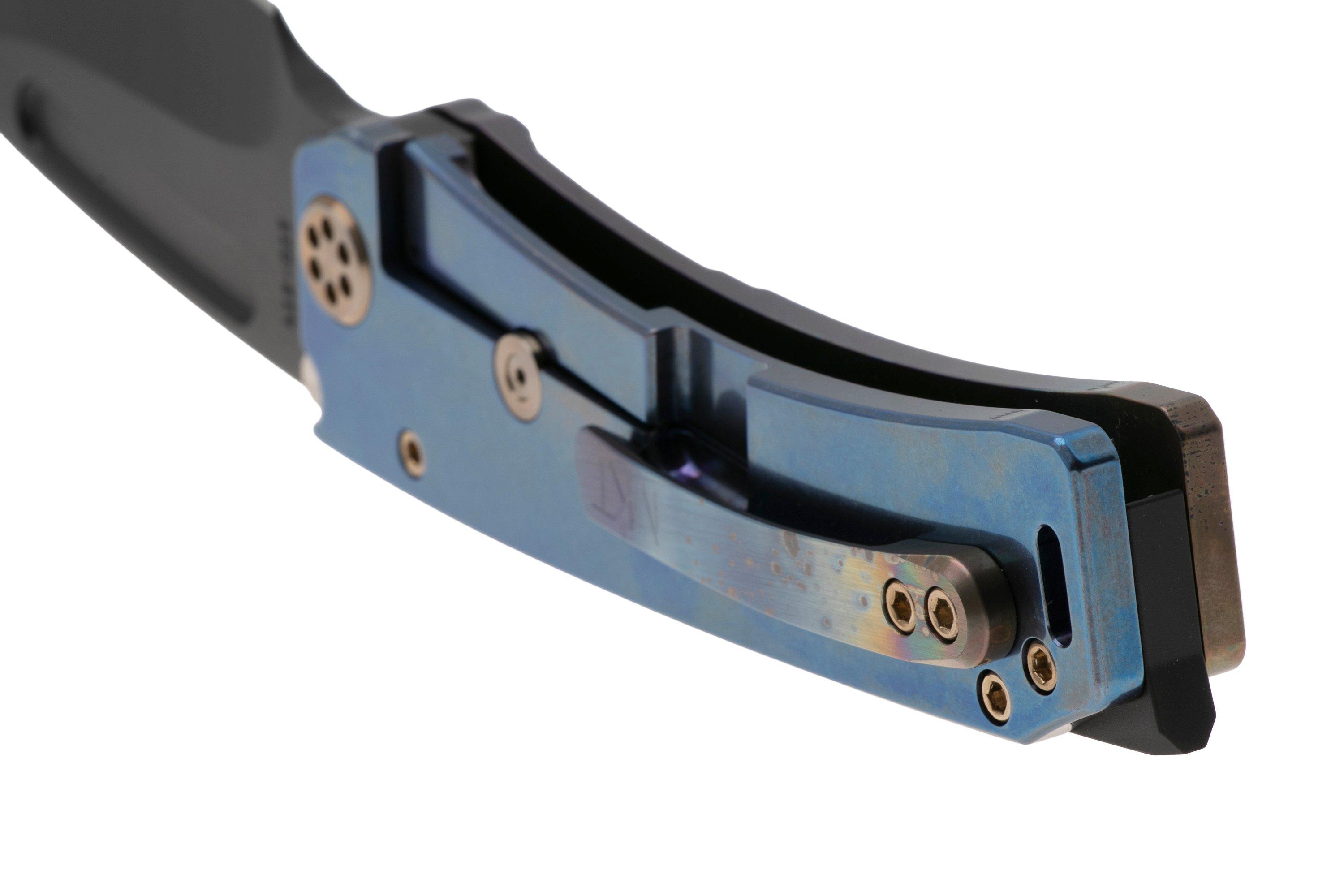 Medford Marauder-H 25-MMH-01, DLC S45VN, Blue Solar Flare Handle, Dark ...