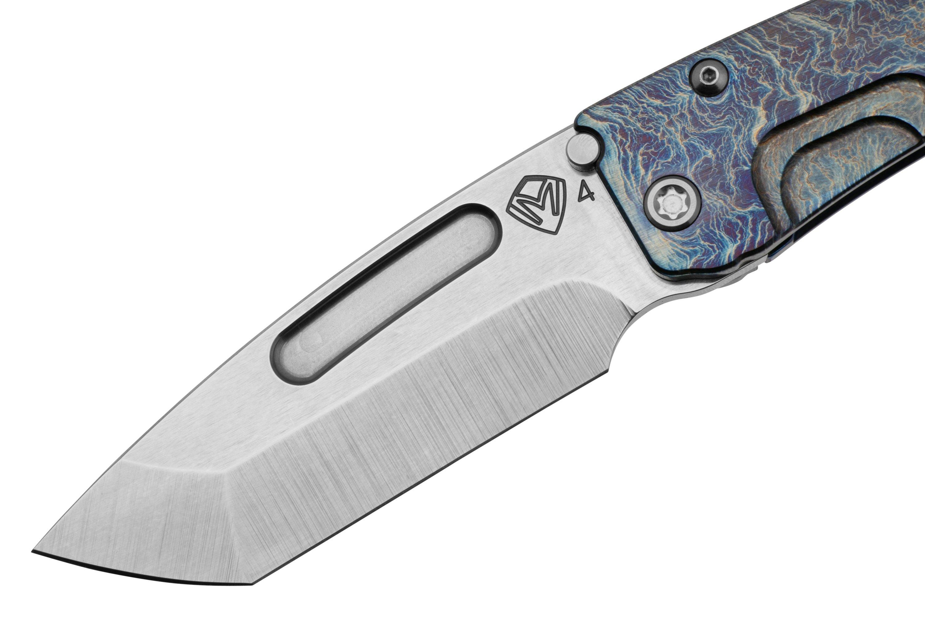 Medford Slim Midi 25-SM-02, S45VN Tumbled Tanto Blade, Acid Etched Flamed Titanium Handle ...