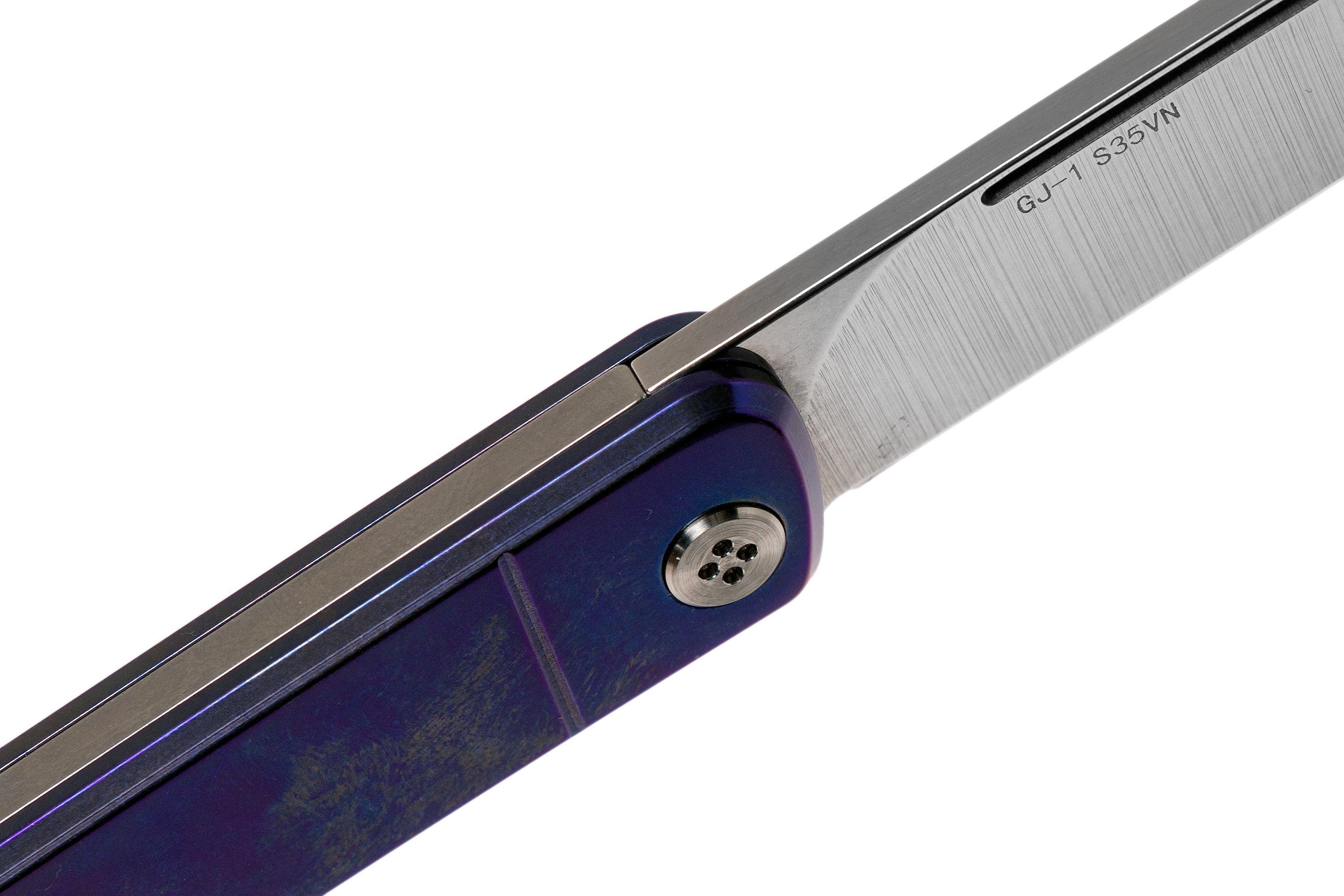 Medford Gentleman Jack Blue Anodized Handles pocket knife ...