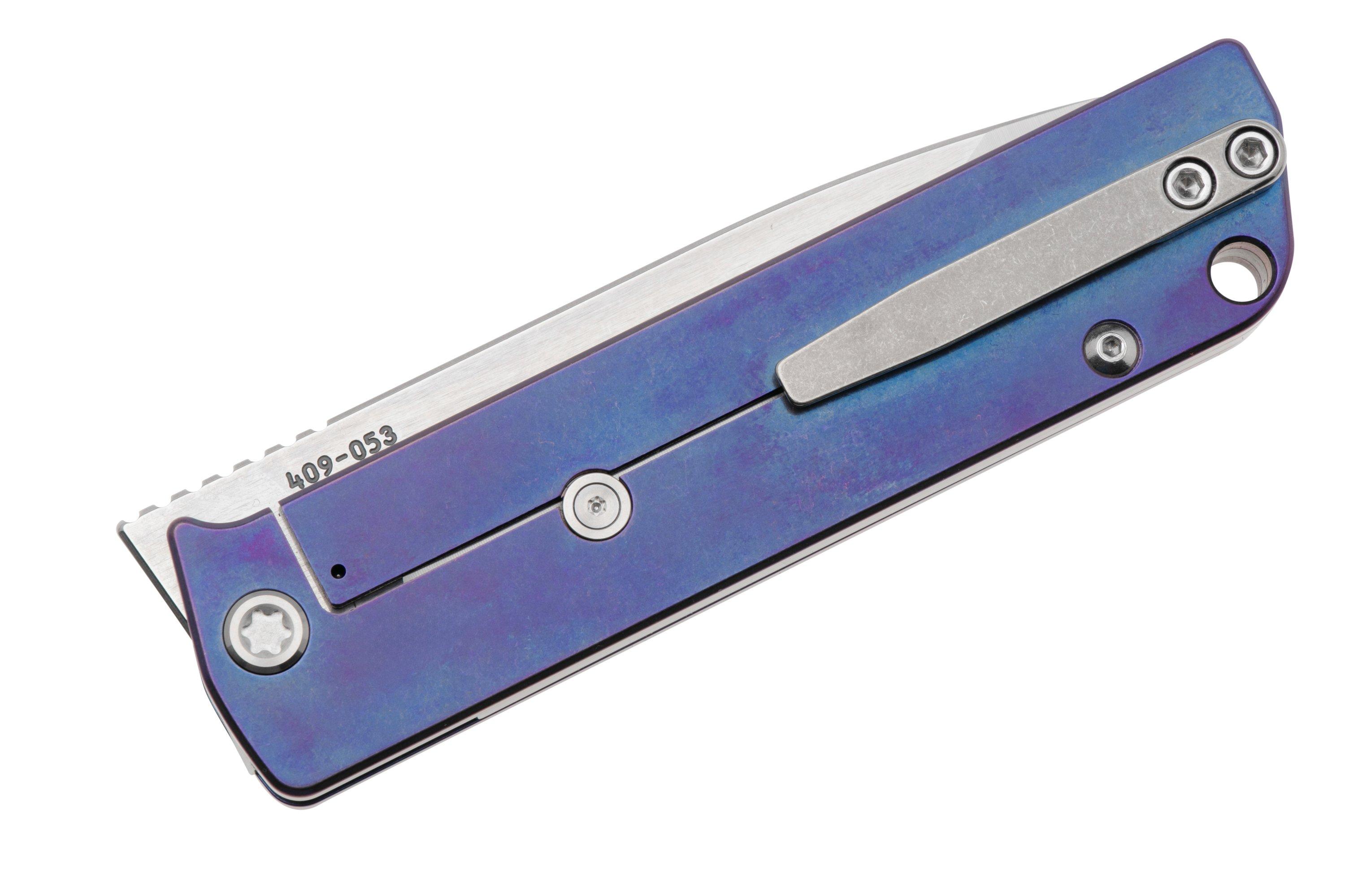 Medford The Antik TA-25-01, CPM S45VN Tumbled Tanto Blade, Violet ...