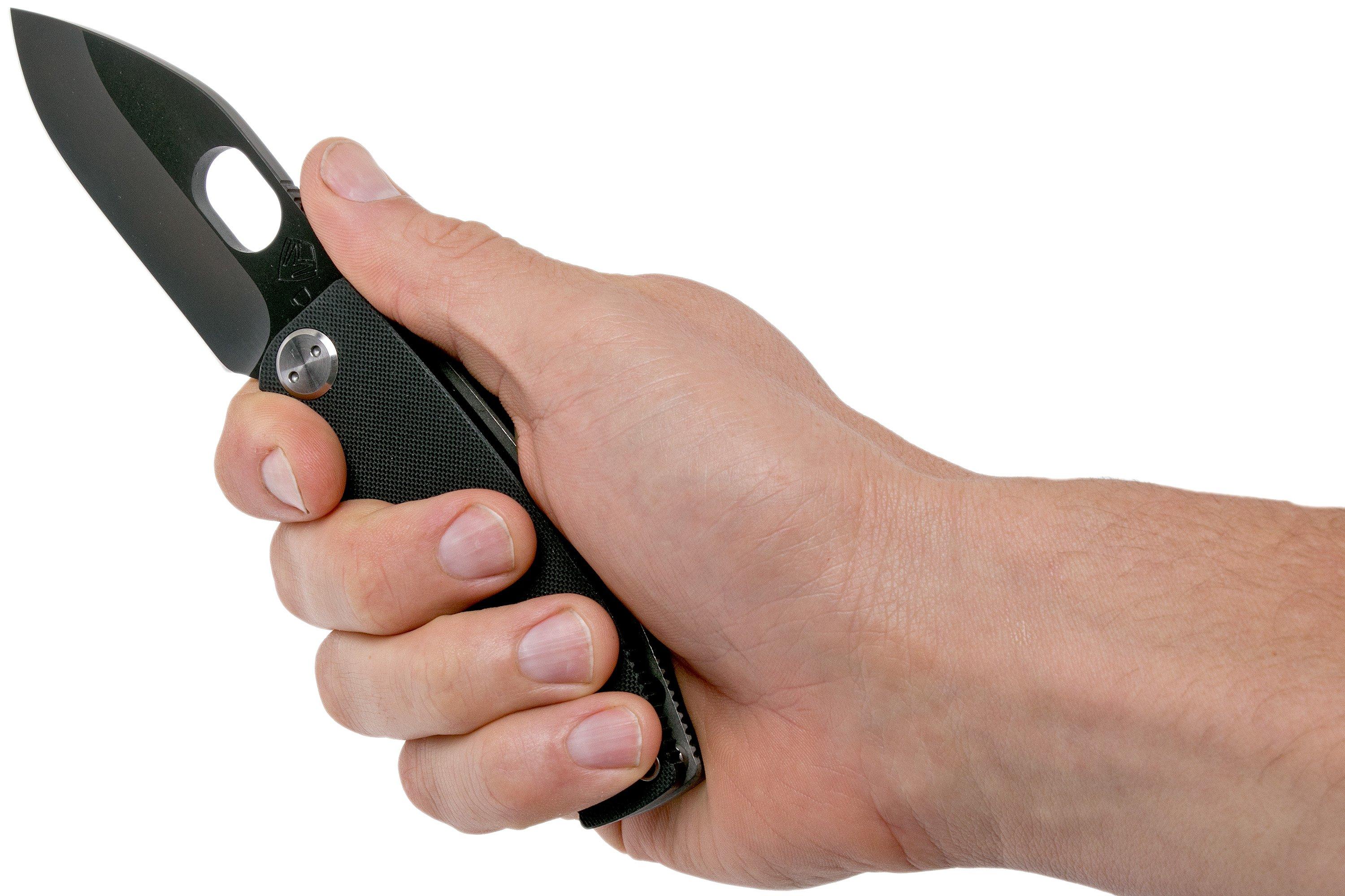 Medford 187 RMP Black G10, PVD Black D2, pocket knife | Advantageously ...