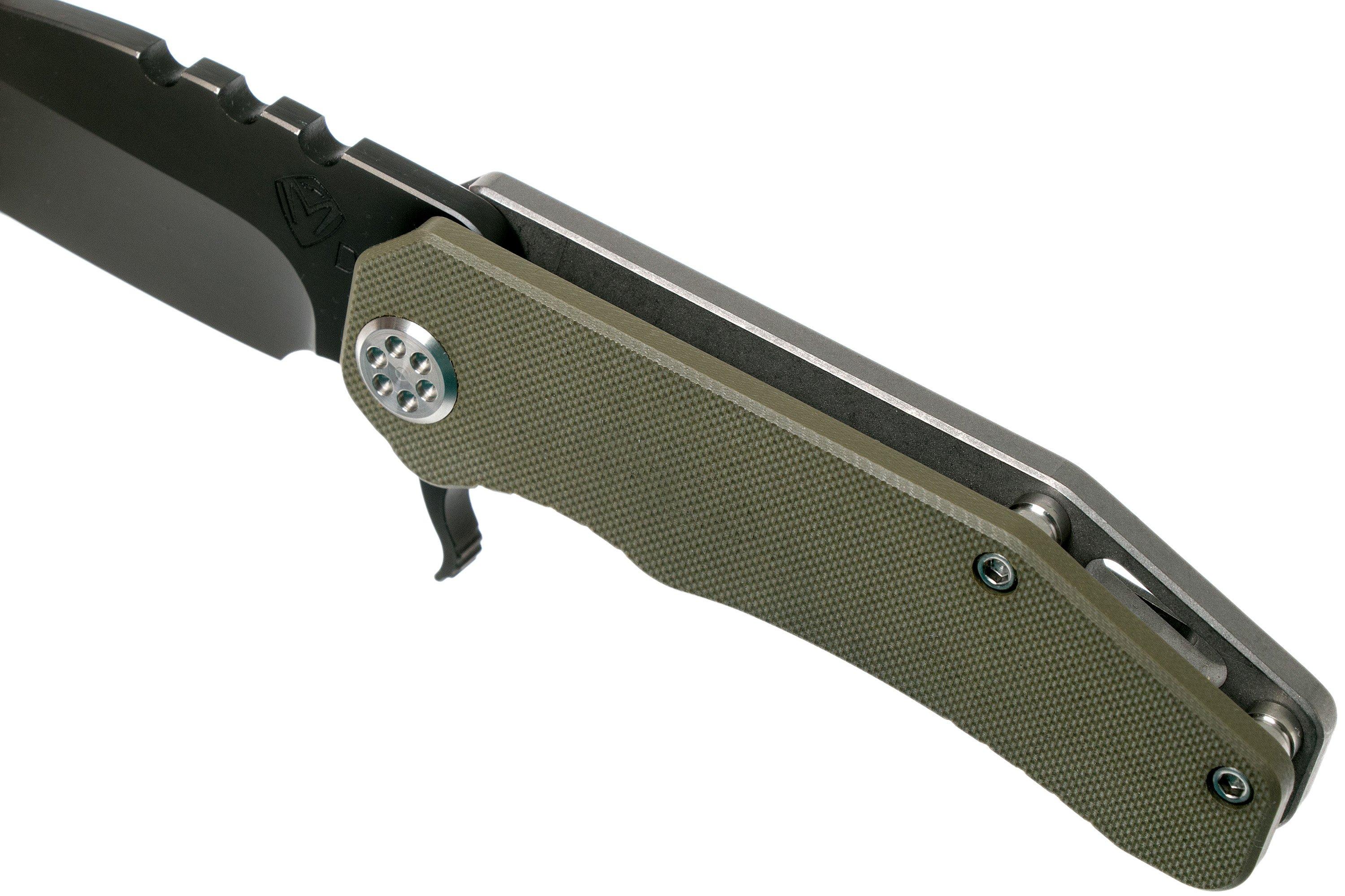 Medford 187F OD-Green G10, PVD Black D2, pocket knife | Advantageously ...