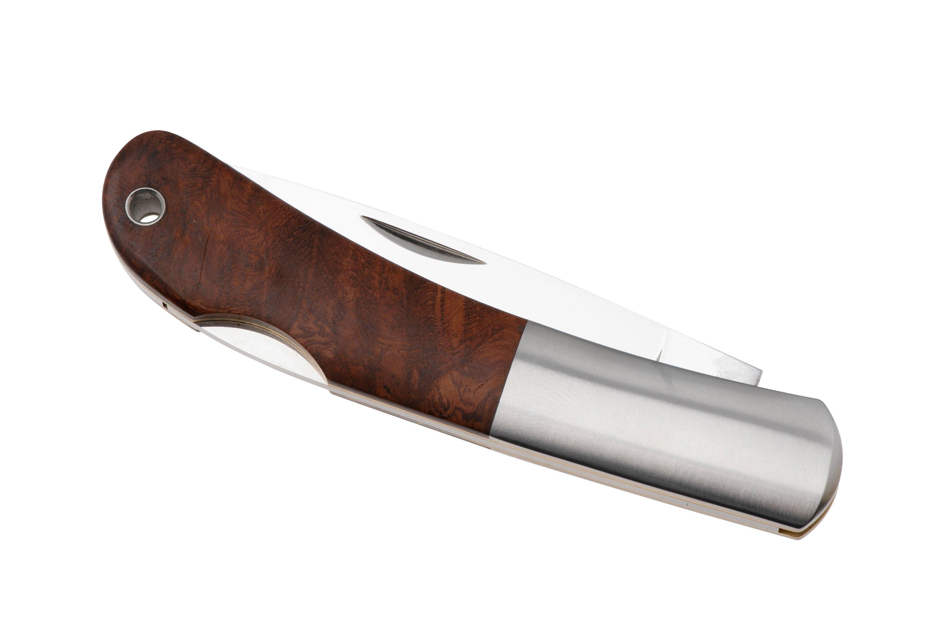 Moki Pliant Lockback 100J Polished AUS8, Quince Wood, pocket knife | Advantageously shopping at ...