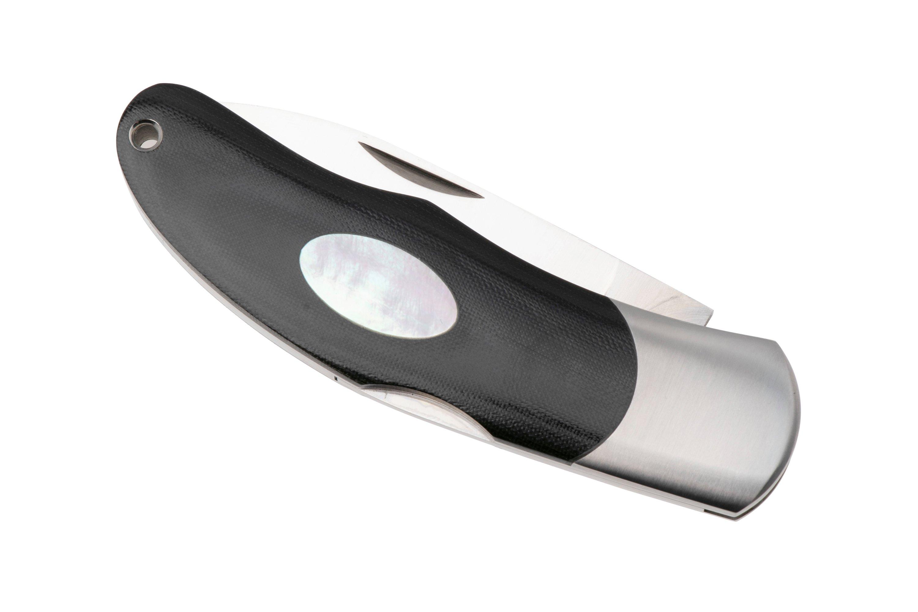 Moki Calliope Lockback 205ME Satin VG10, Black Micarta Pearl Inlay ...