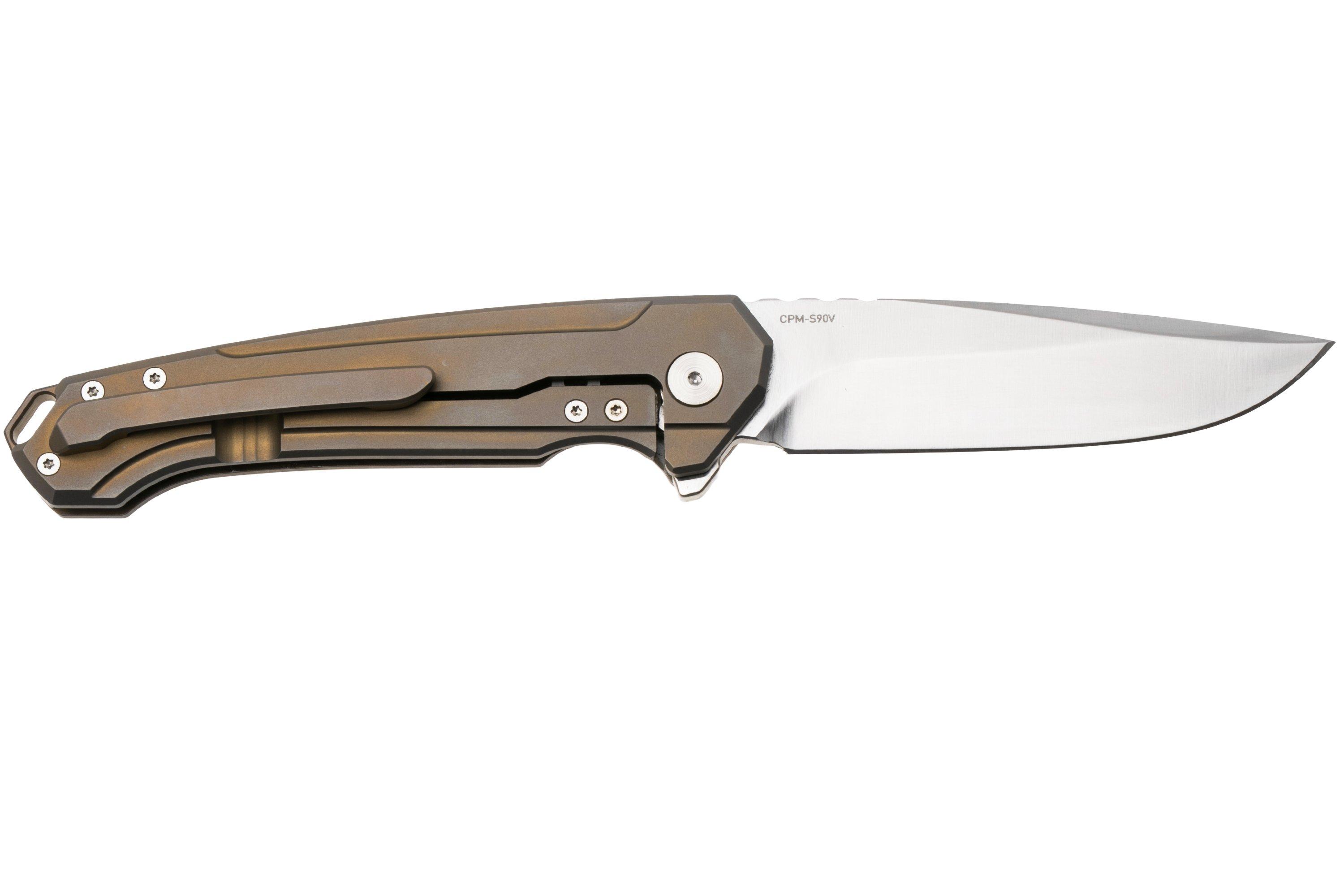 MK Knives & Tools Ingeni Vanguard 01F-FP002 Satin CPM S90V, Bronze ...