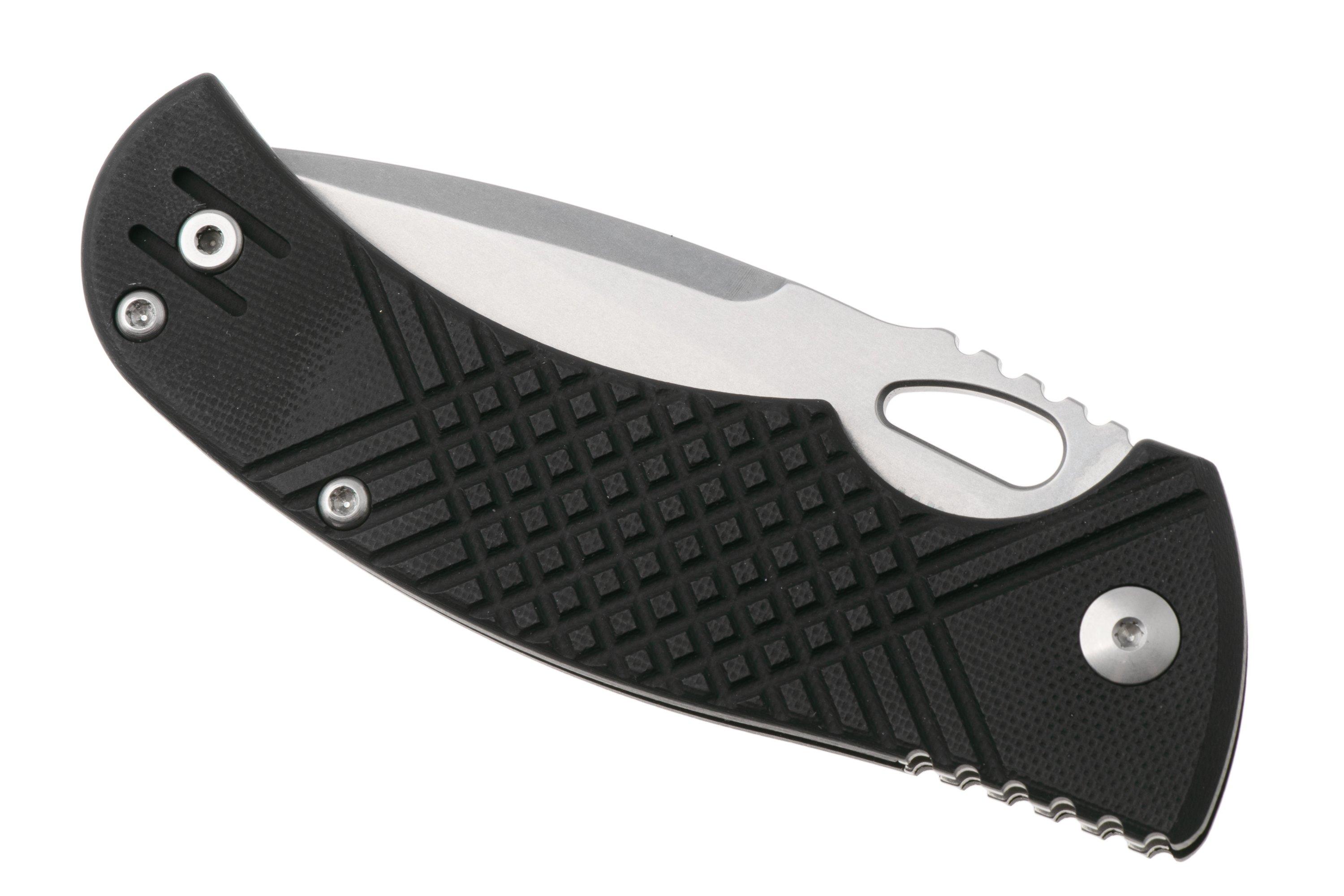 MKM Ciras MK CR-GBK Stonewashed 14C28N, Black G10, pocket knife, Les ...