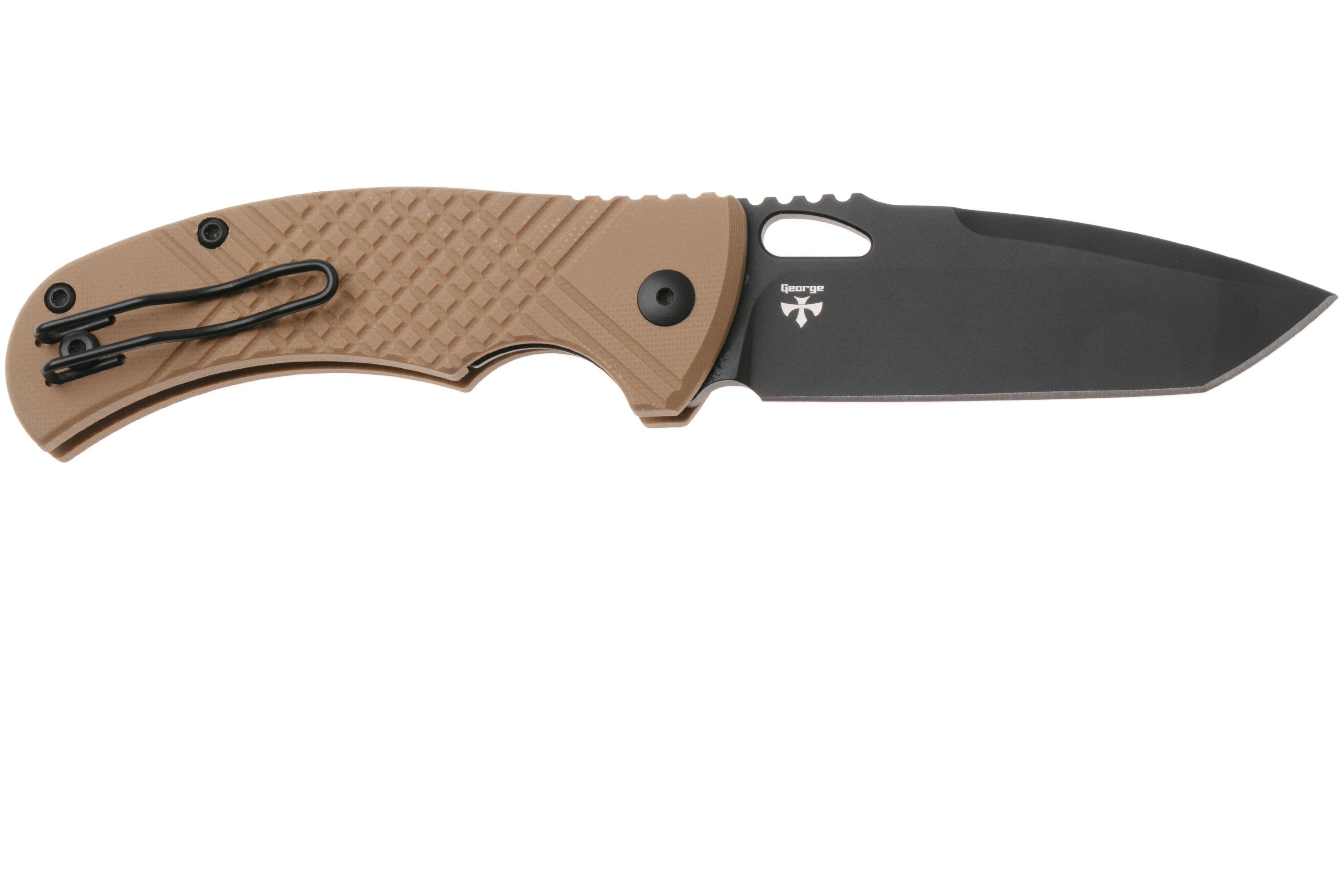 MKM Ciras MK CR-GCTB Black 14C28N, Coyote Tan G10, zakmes, Les George ...