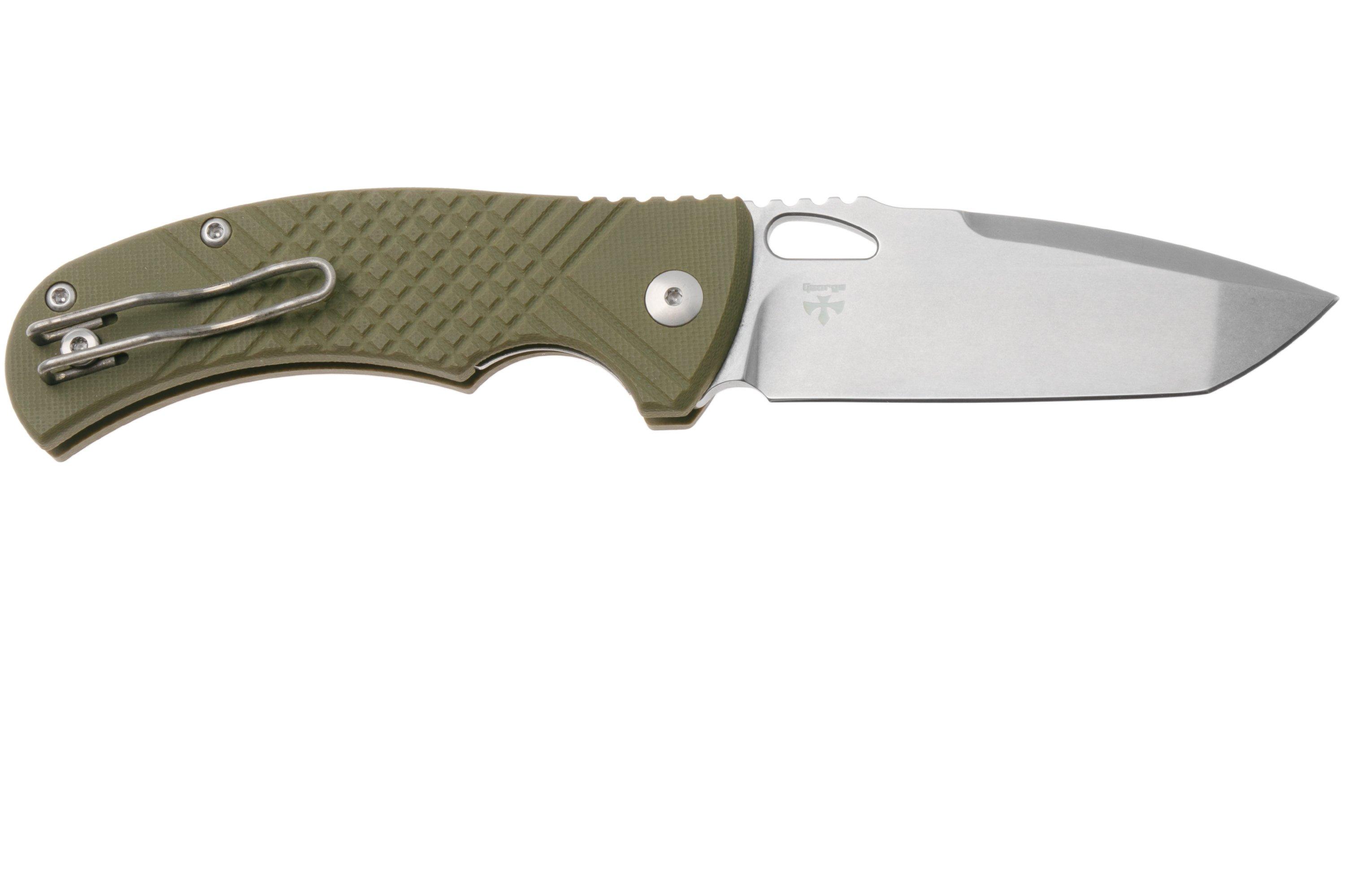 MKM Ciras MK CR-GOD Stonewashed 14C28N, OD Green G10, pocket knife, Les ...