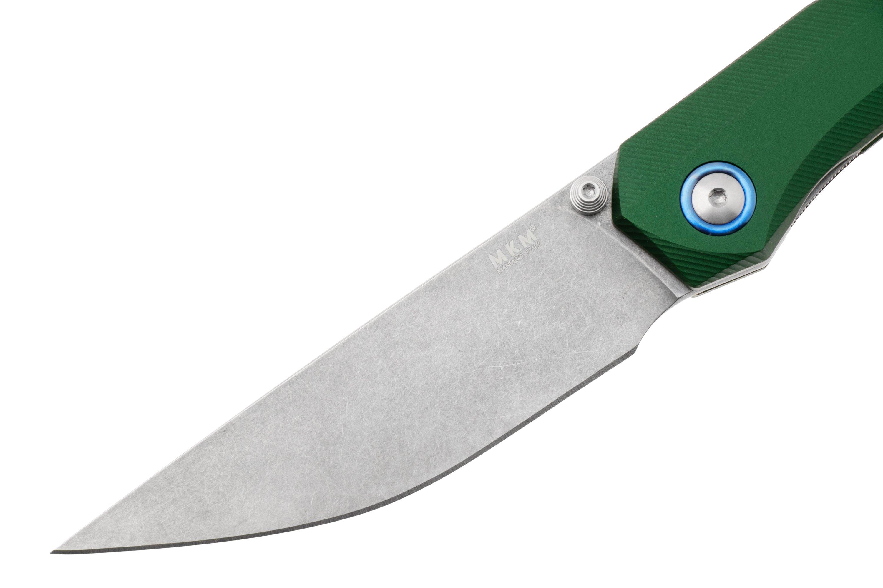 MKM Detonario DT-AG Stonewashed Böhler M390, Green Aluminium, pocket ...