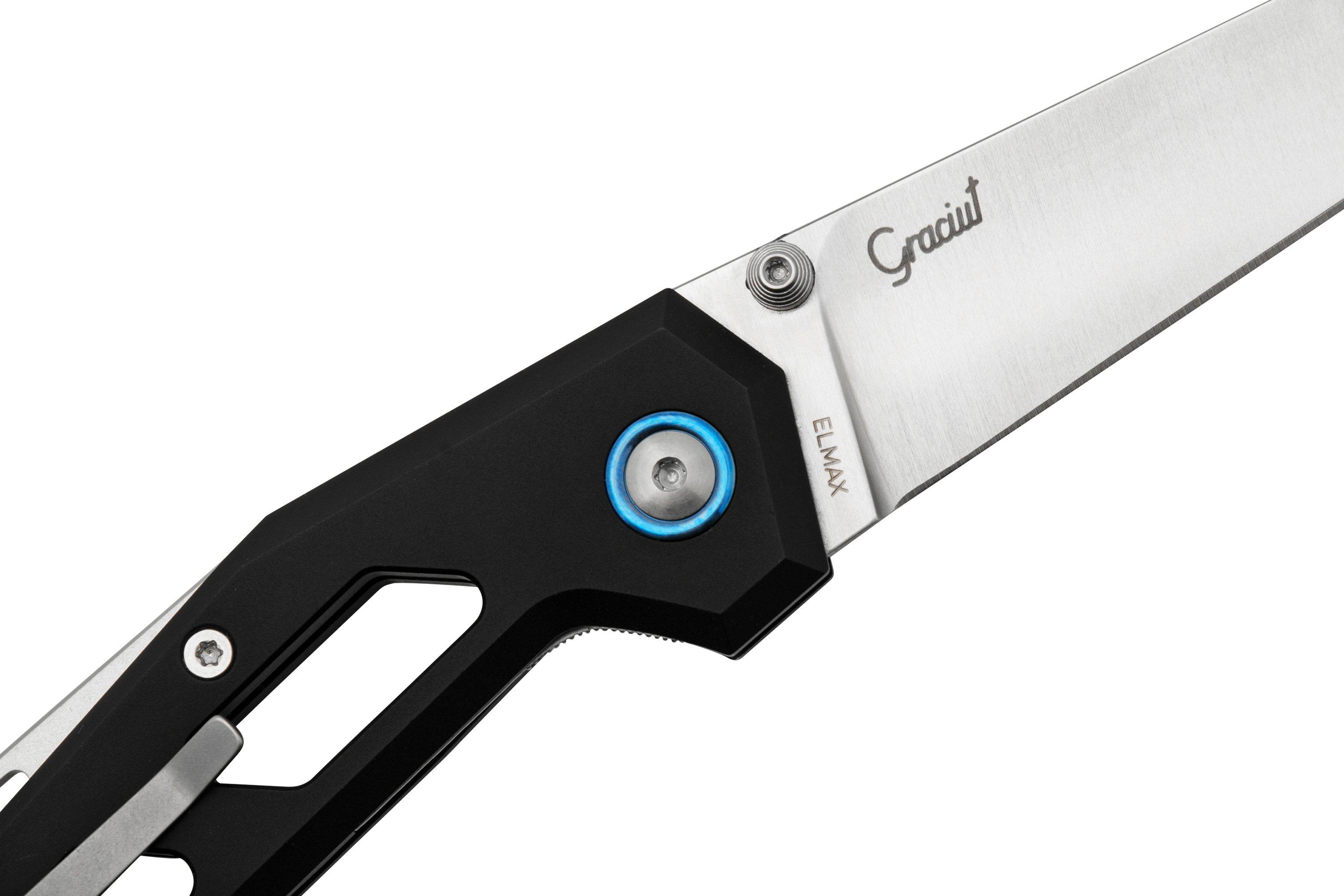 MKM Edge Linerlock EGL-ABK Black Aluminum pocket knife, Graciut design ...