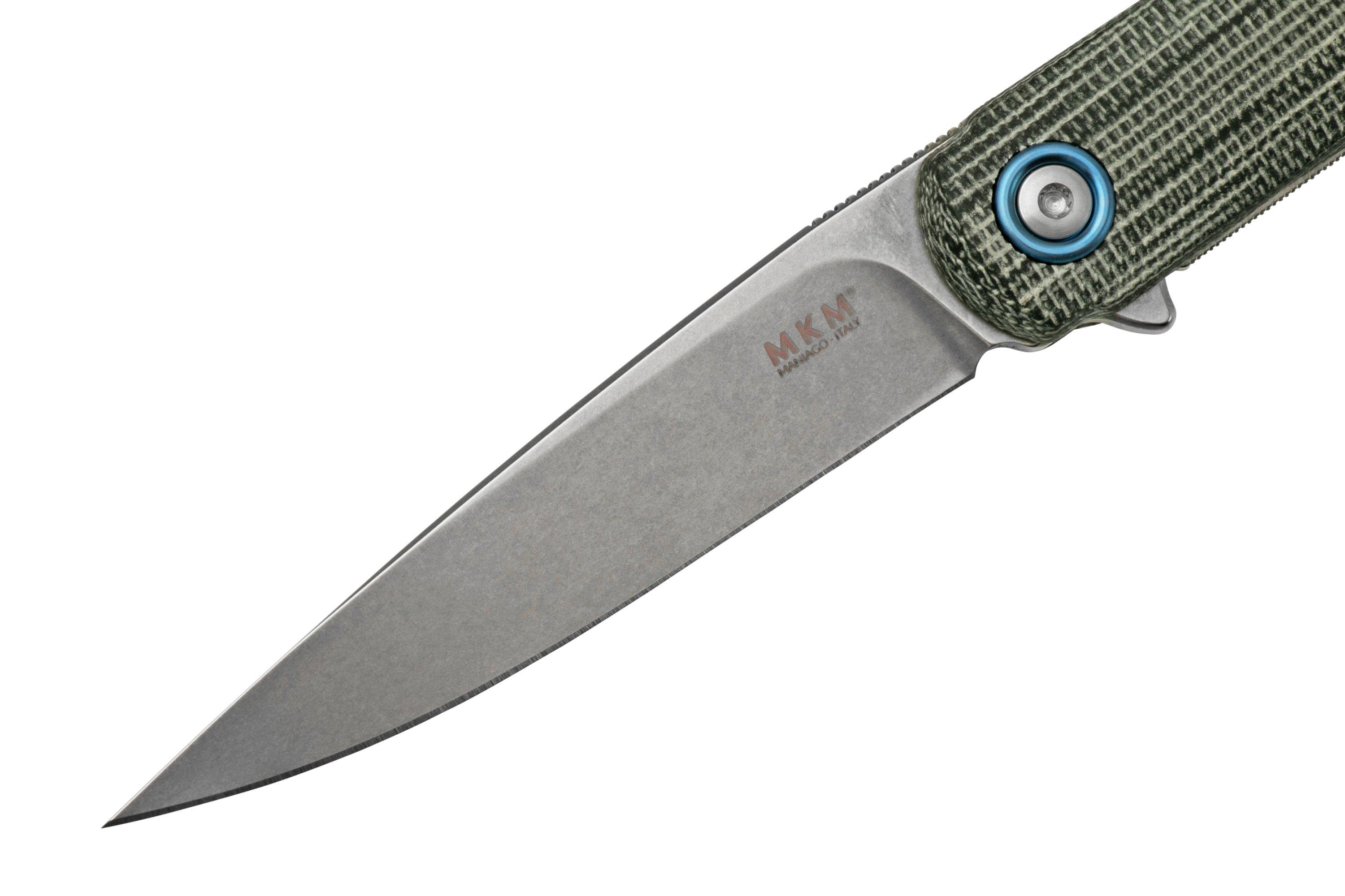 MKM Flame Light FL01L-BC drop blade, black micarta, pocket knife ...