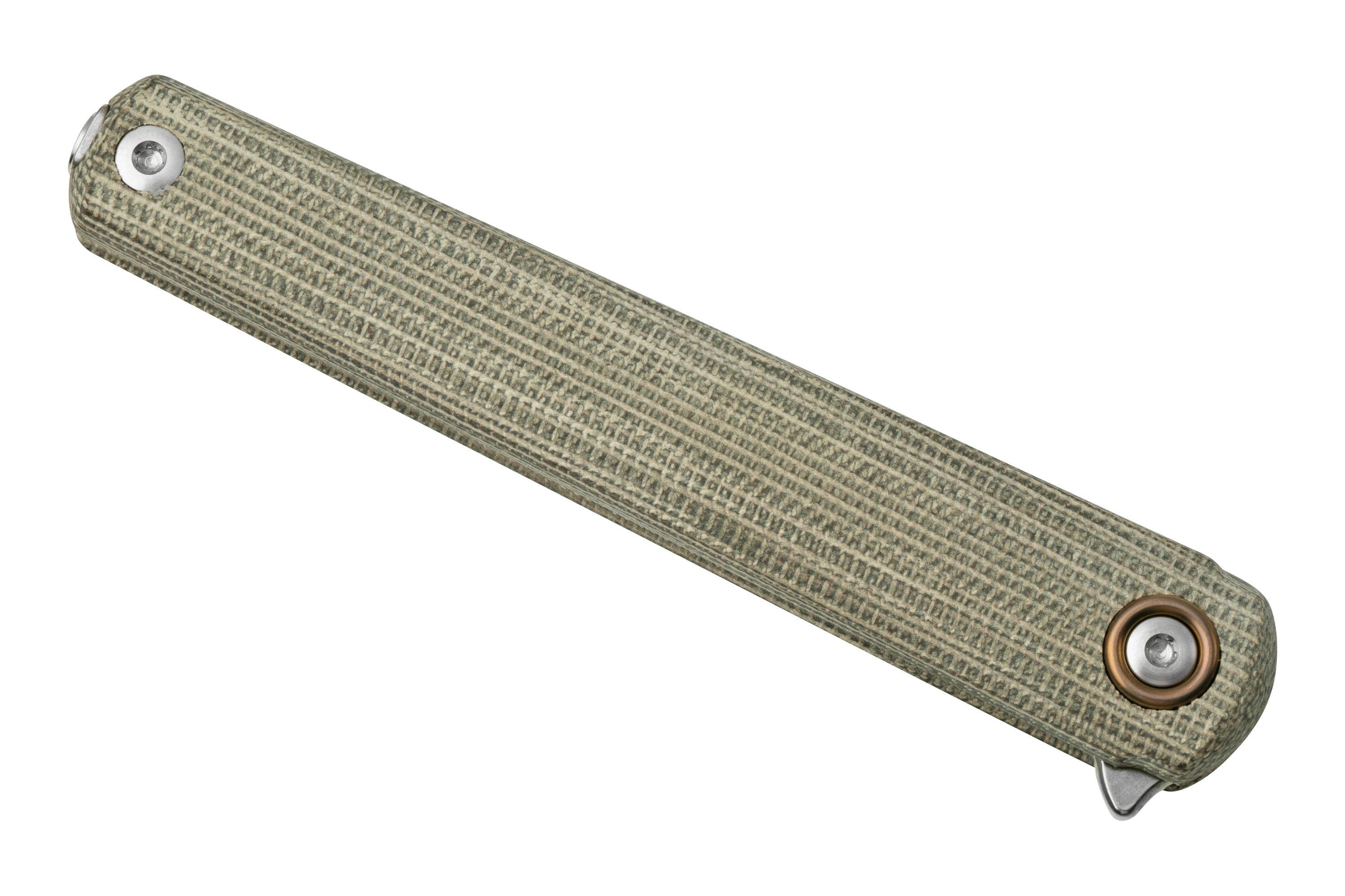 MKM Flame Light FL01L-GC drop blade, green micarta, pocket knife ...