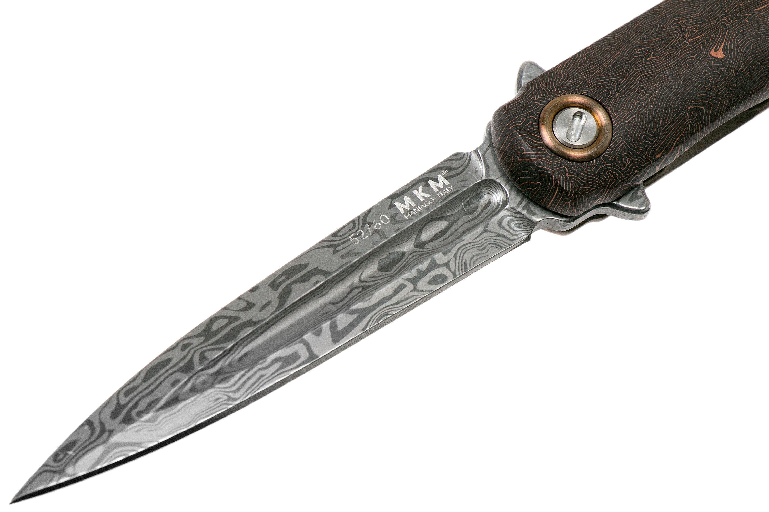 MKM Flame Dagger FL02-D Bifrost Damasteel, Space Coral Carbon Fiber ...