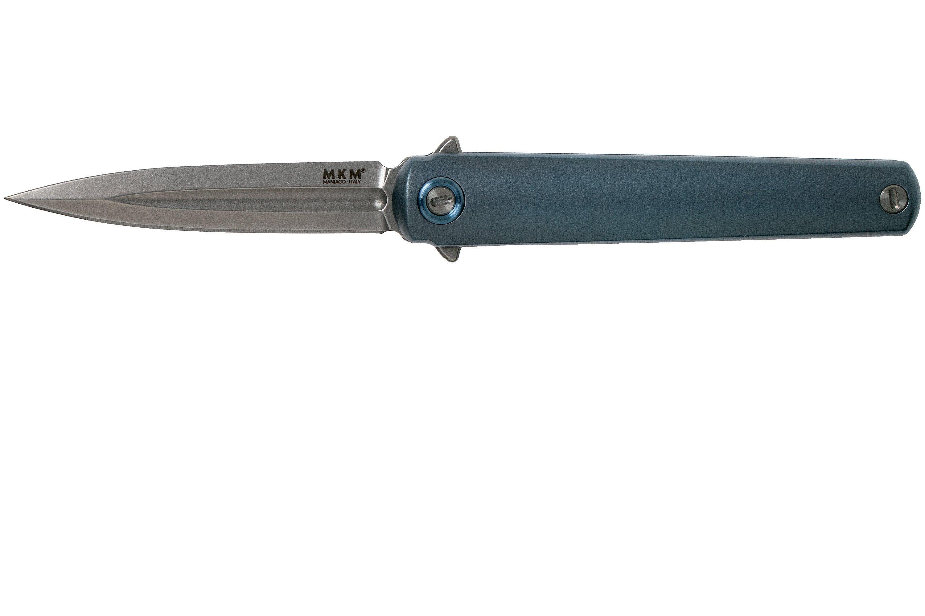 MKM Flame Dagger FL02-TBSW Blue Titanium pocket knife, Michael Zieba ...