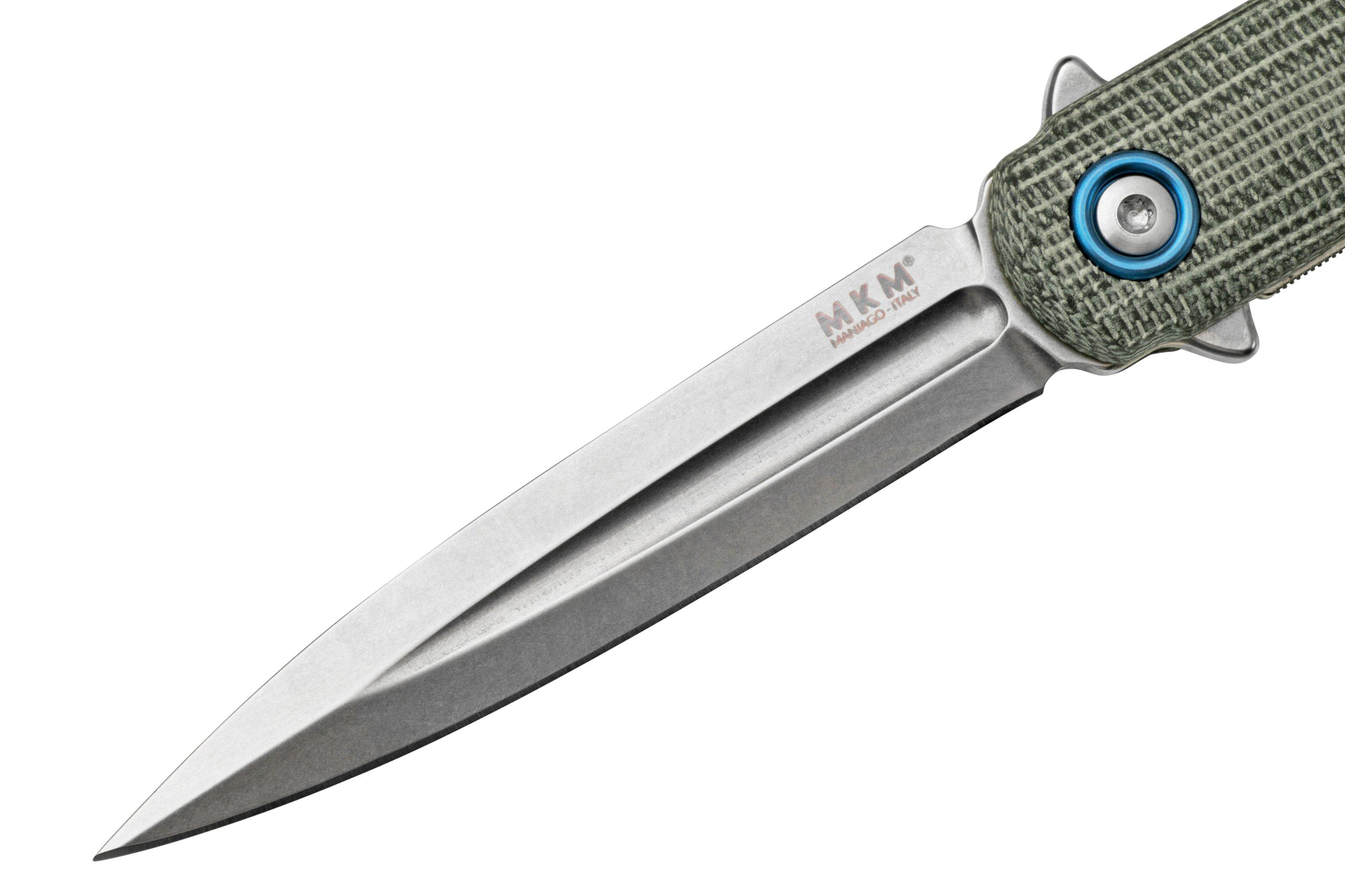 MKM Flame Light FL02L-BC dagger, black micarta, pocket knife ...