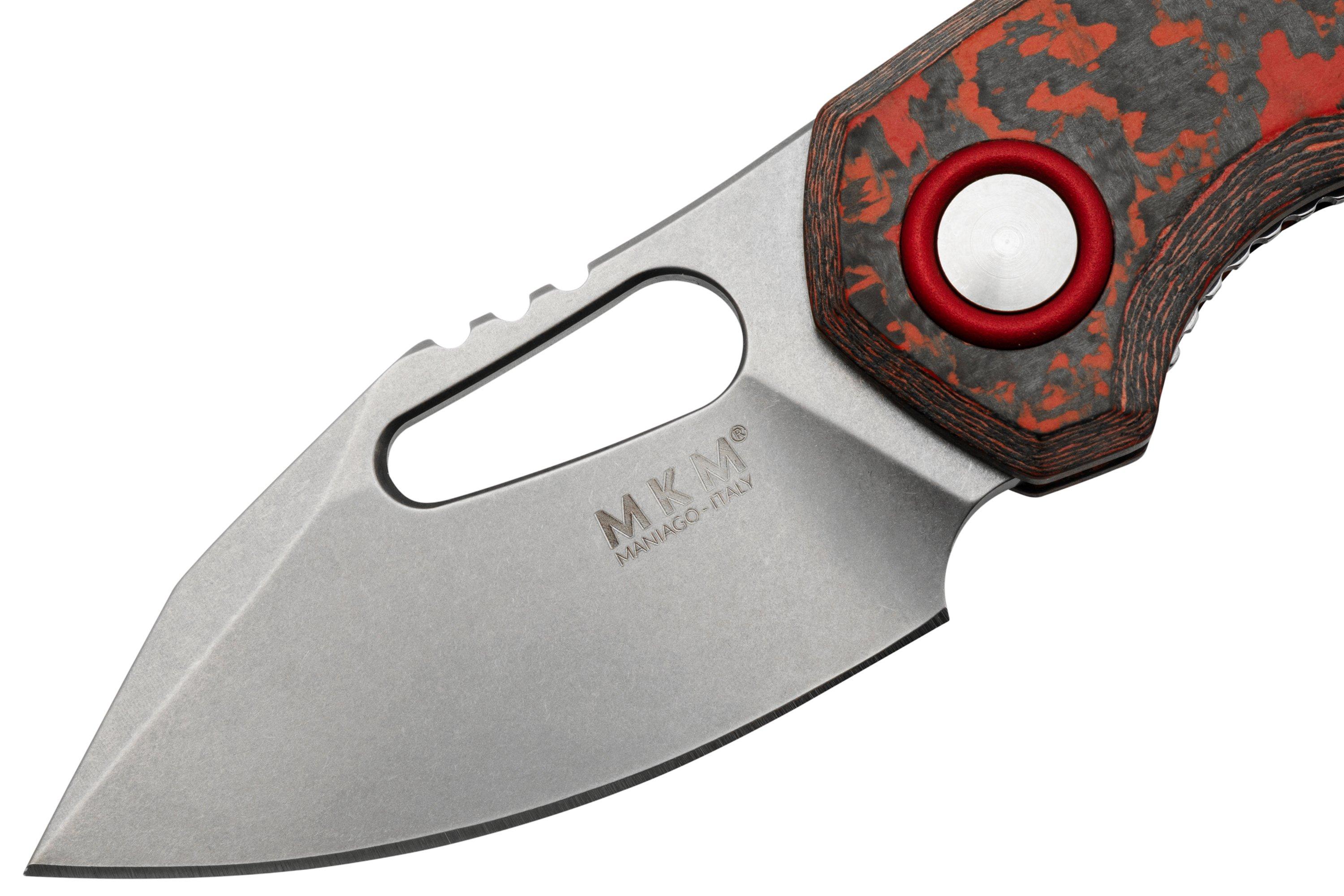 MKM Isonzo FX03-3CL Clip Point Stonewashed, Lava Flow Carbon Fibre ...