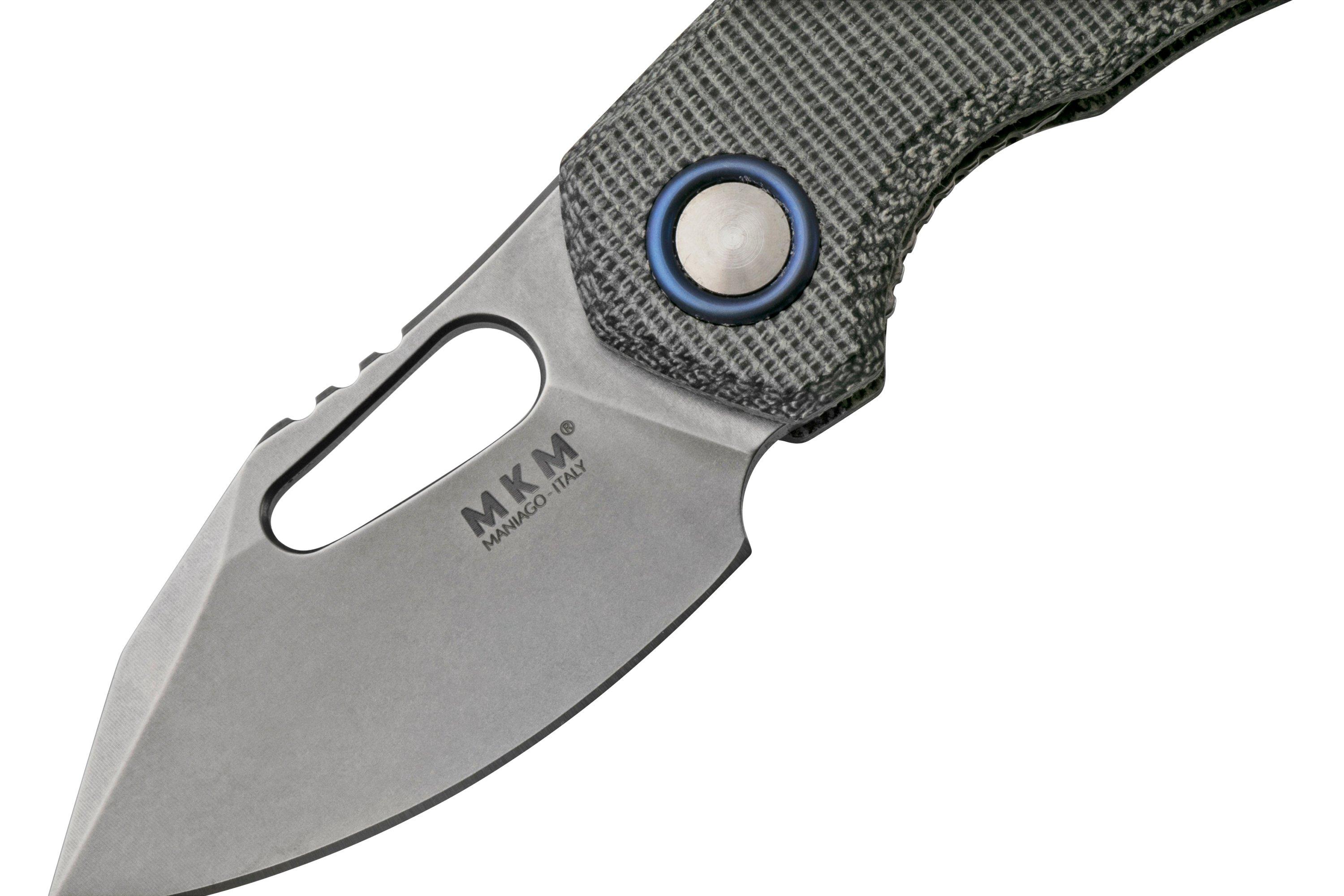MKM Isonzo FX03M-2BC Cleaver M390, Black Canvas Micarta pocket knife ...