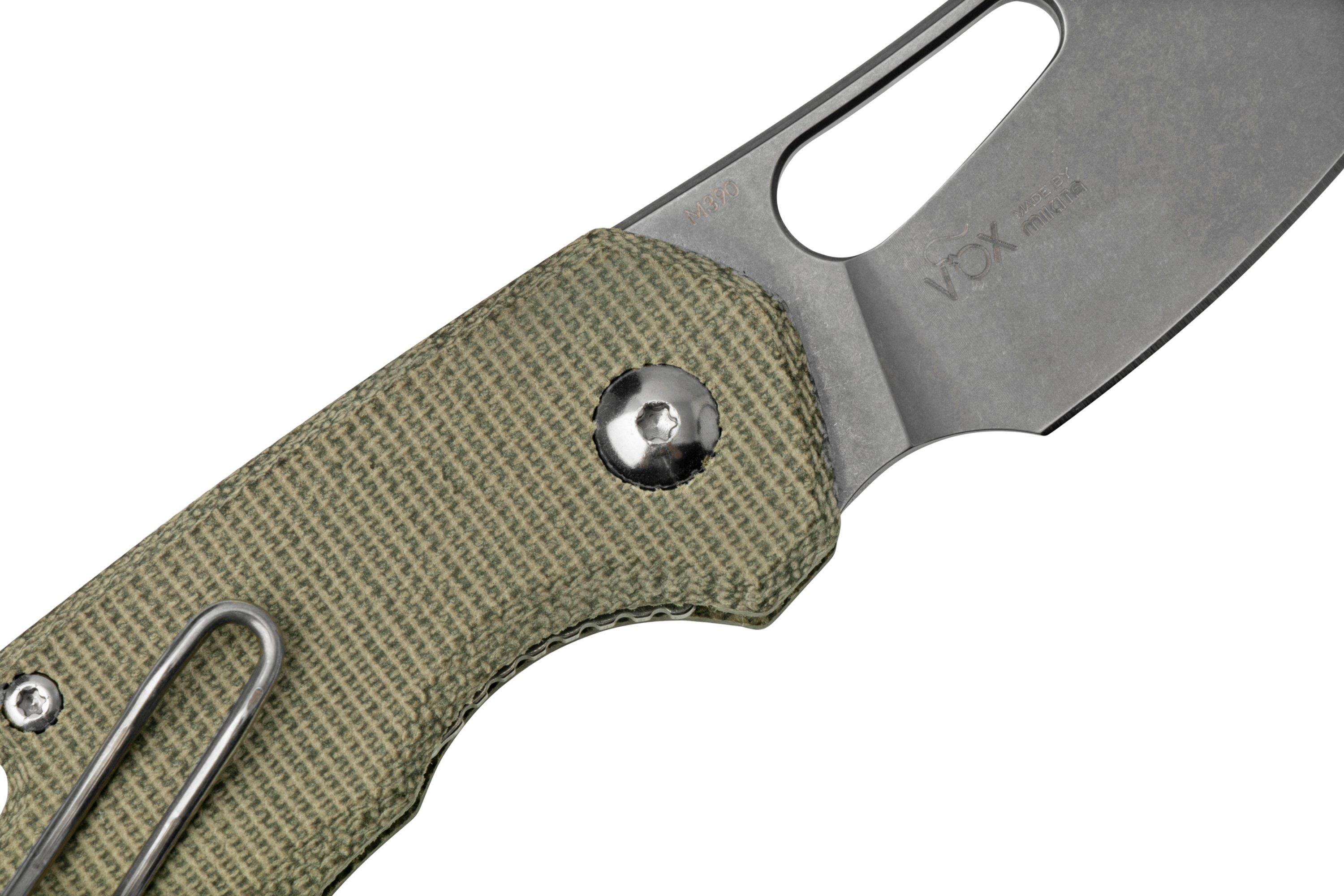 MKM Isonzo FX03M-2GC Cleaver M390, Green Canvas Micarta pocket knife ...