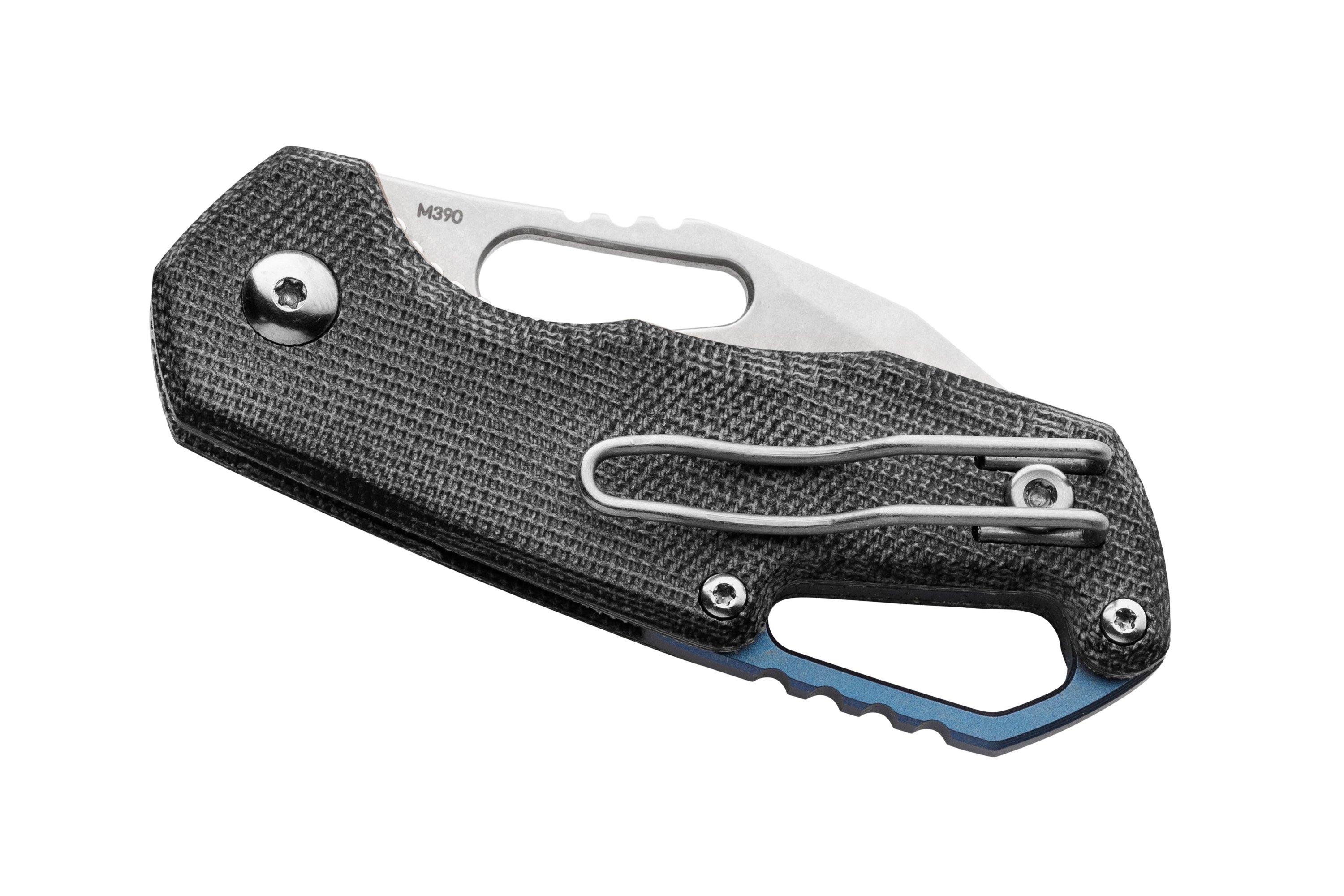 MKM Isonzo FX03M-3BC Clippoint M390, Black Canvas Micarta pocket knife ...