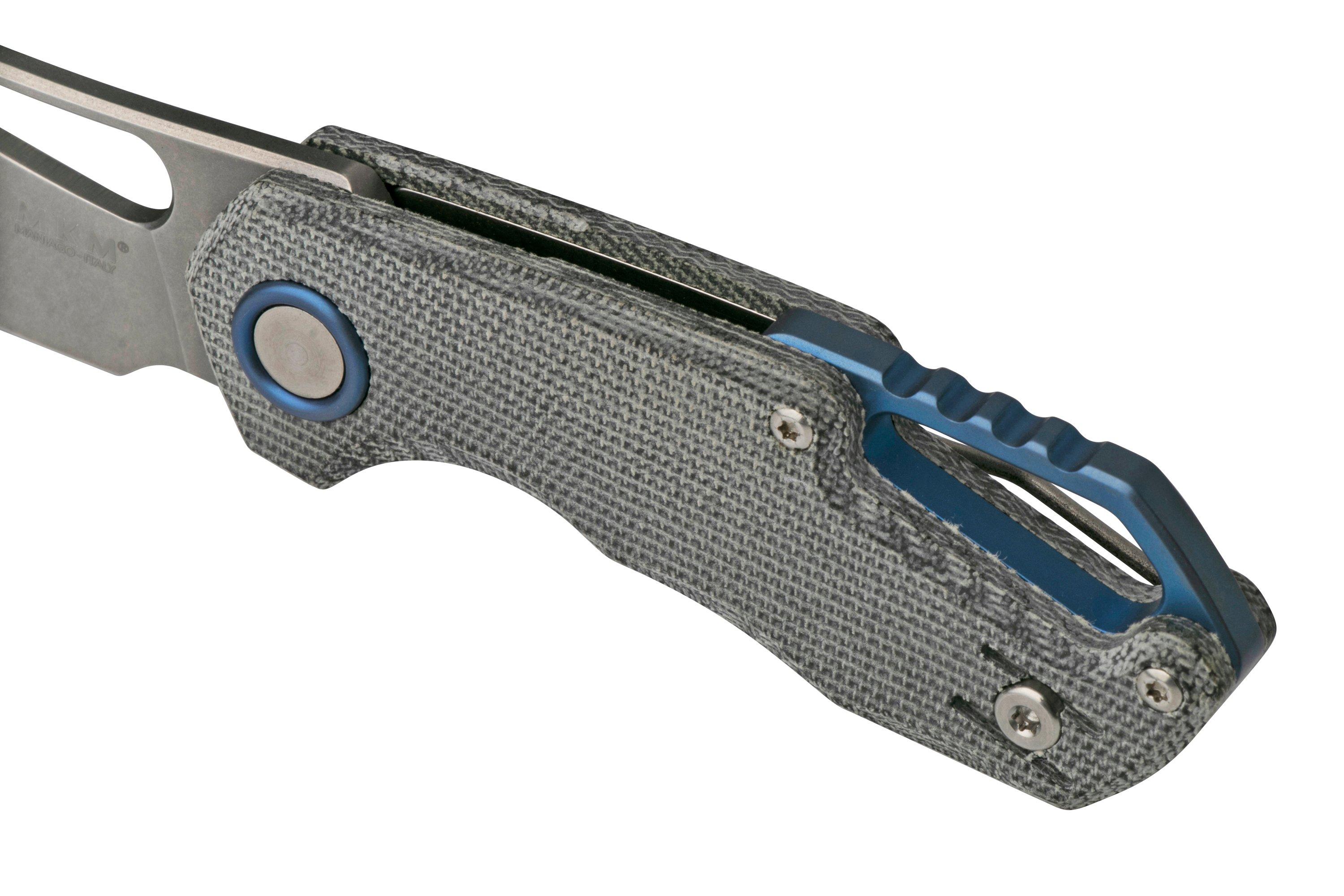 MKM Isonzo FX03M-3BC Clippoint M390, Black Canvas Micarta Taschenmesser ...
