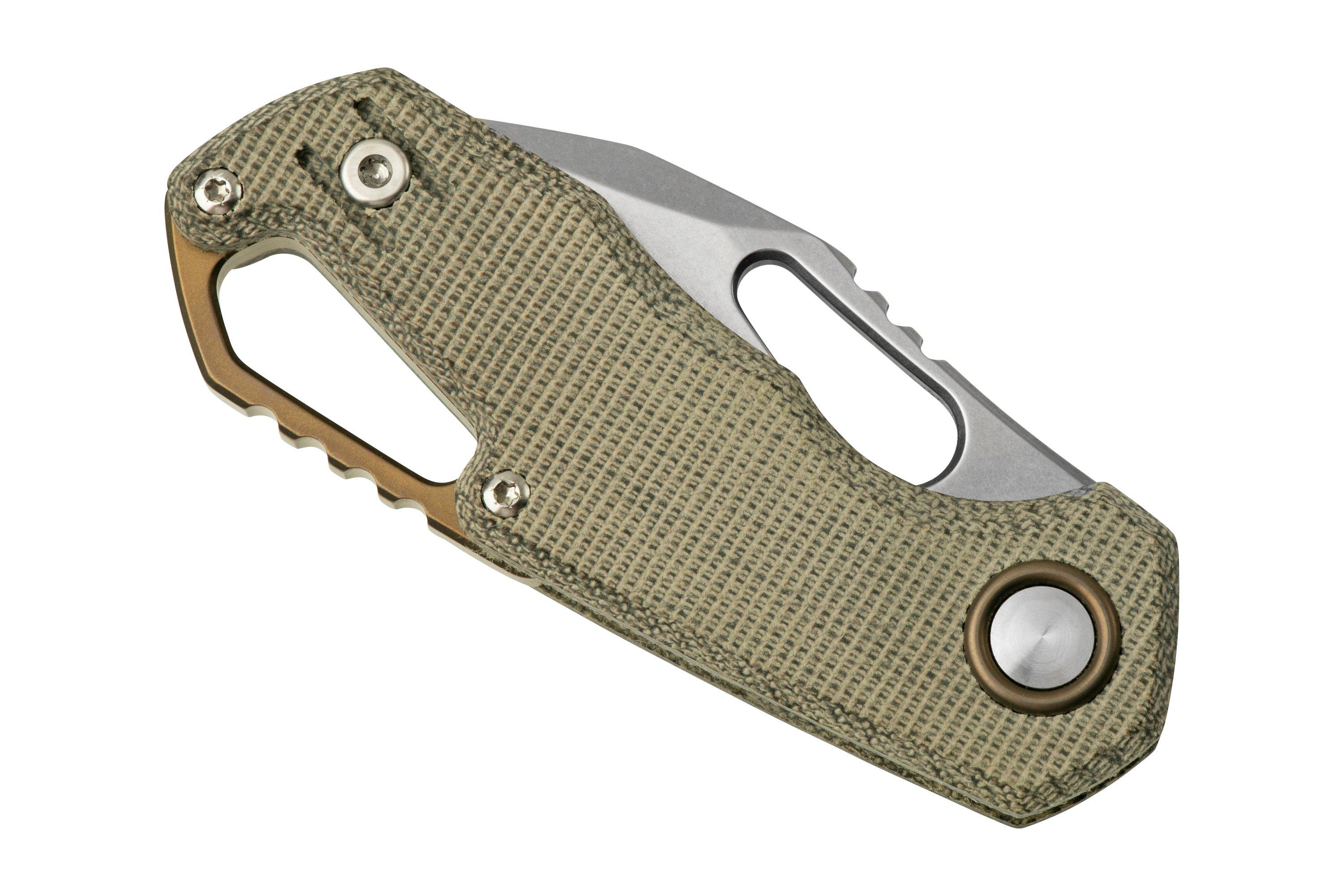 MKM Isonzo FX03M-3GC Clippoint M390, Green Canvas Micarta pocket knife ...