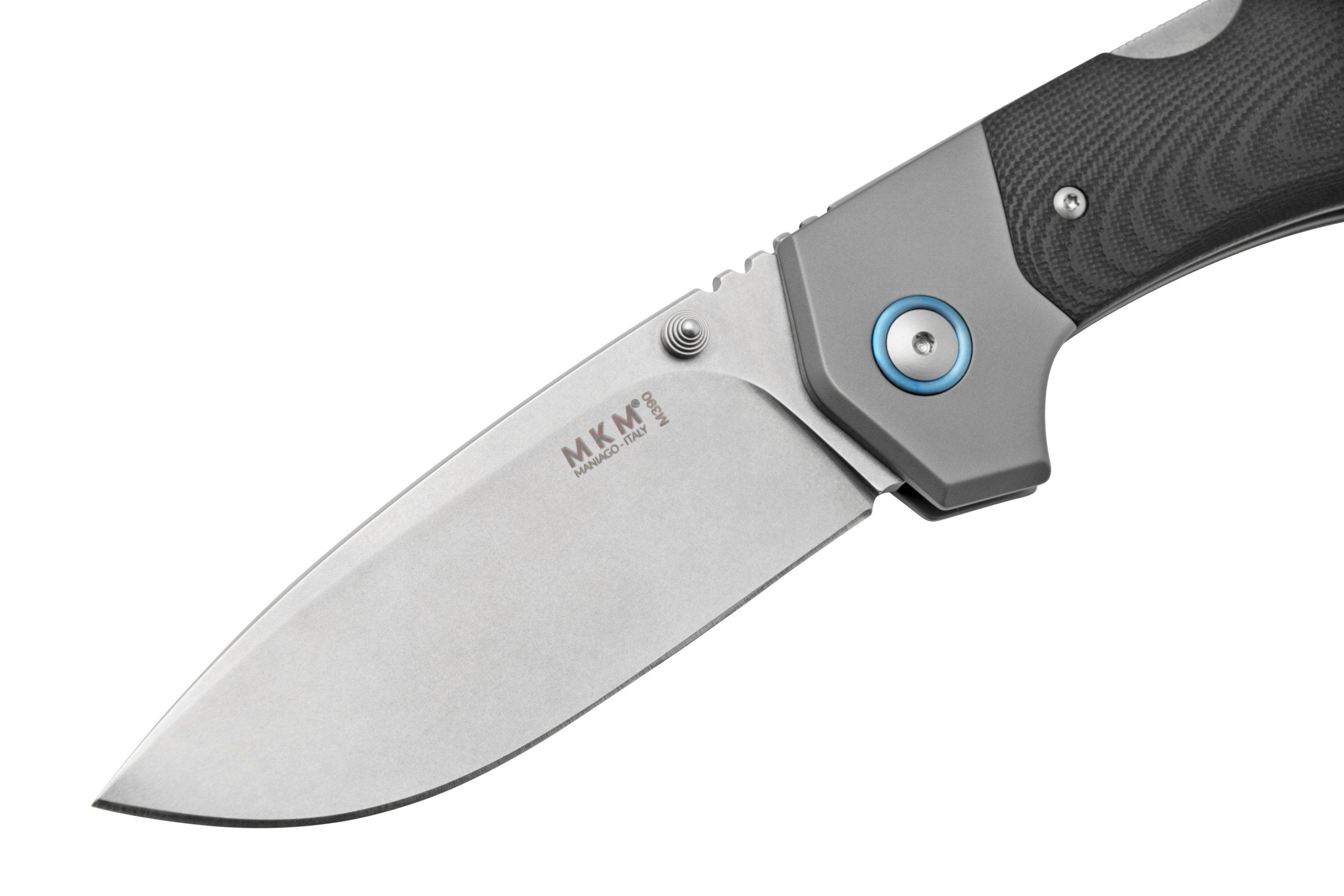 MKM Hero Stonewashed, Black G10, Titanium Bolsters, pocket knife ...