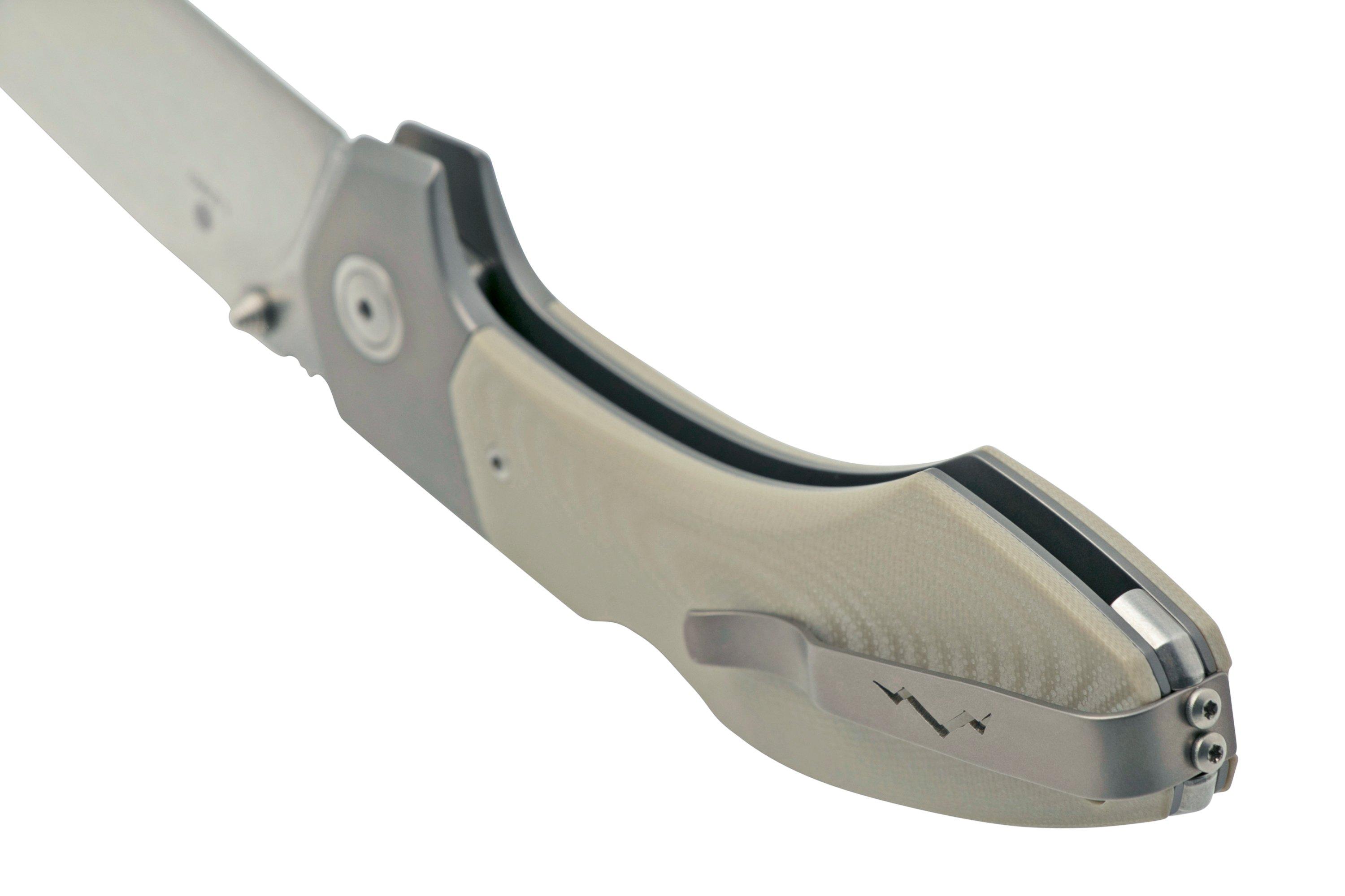 MKM Hero Stonewashed, Tan G10, Titanium Bolsters, pocket knife ...