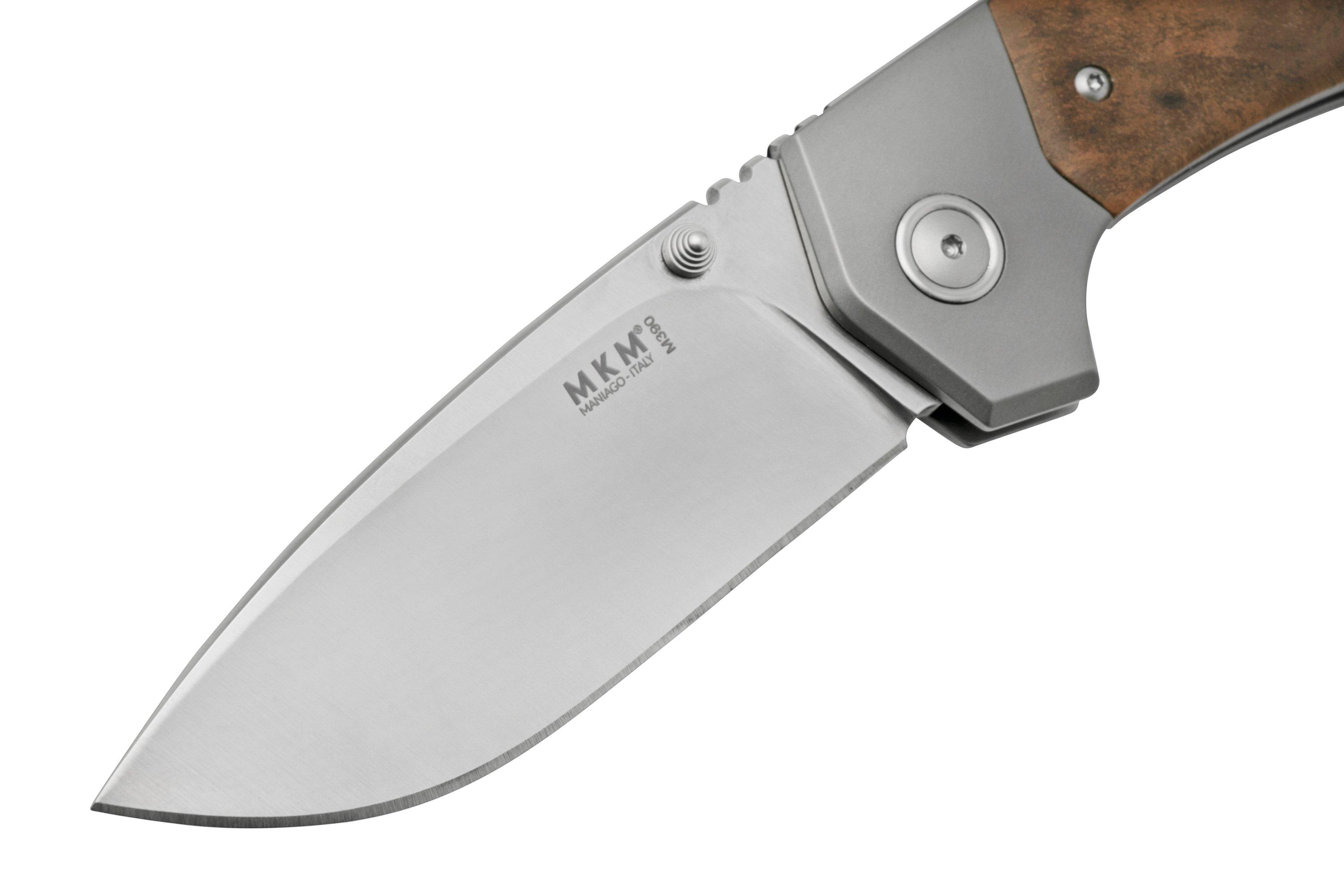 MKM Hero Stonewashed, Walnut Wood, Titanium Bolsters, pocket knife ...