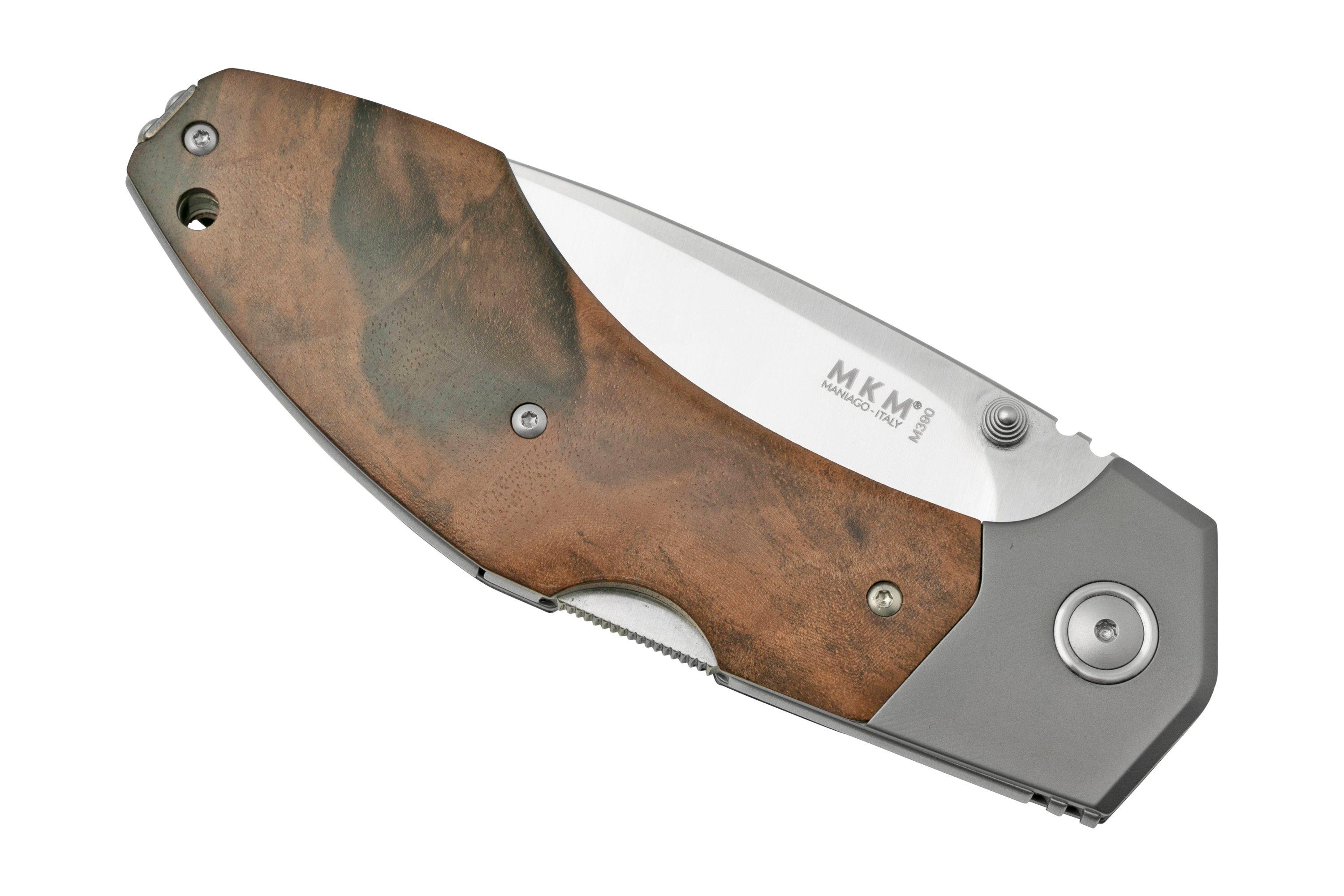 MKM Hero Stonewashed, Walnut Wood, Titanium Bolsters, pocket knife ...