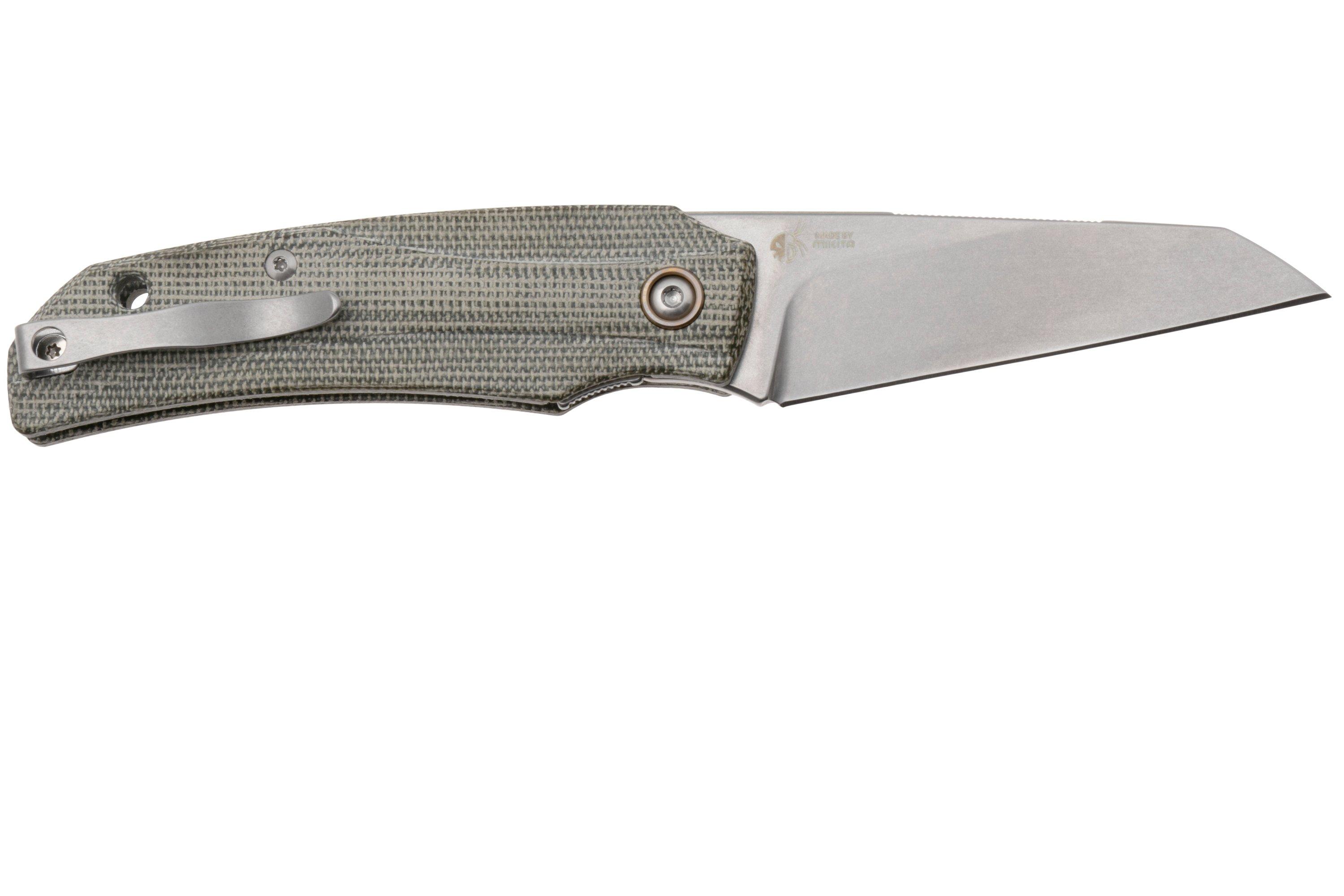 MKM Ice MK IC-GC Stonewashed Magnacut, Green Micarta, pocket knife ...