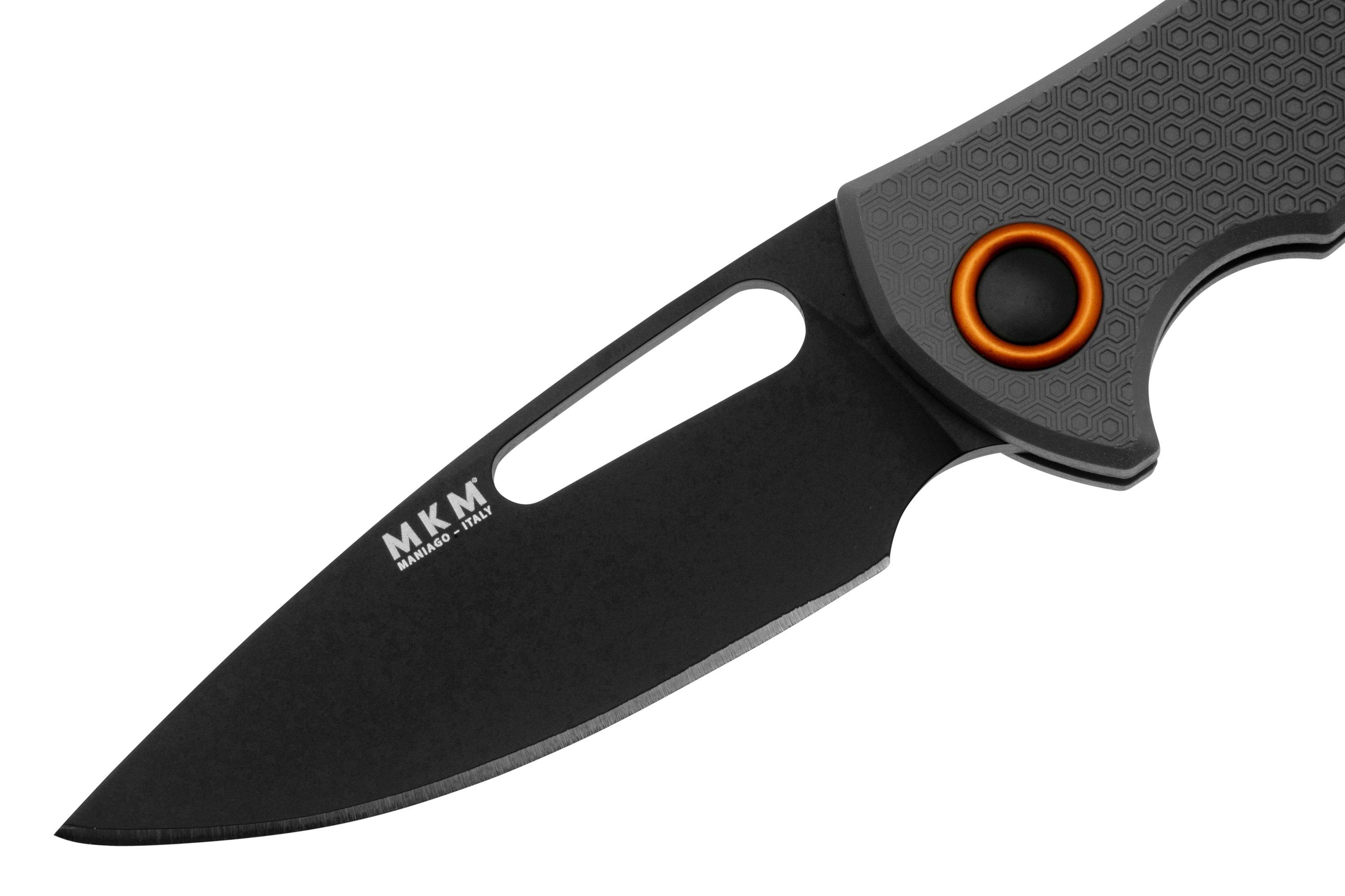 MKM Lov LV-PGY, Black Drop Point Böhler N690, Wolf Grey FRN, Backlock ...