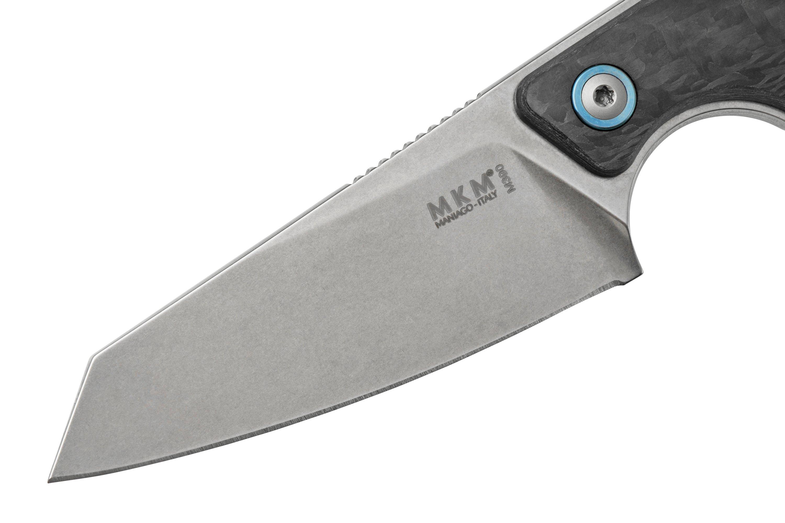 MKM Makro 2 Sheepfoot, Stonewashed Carbon fibre fixed knife, Jesper ...