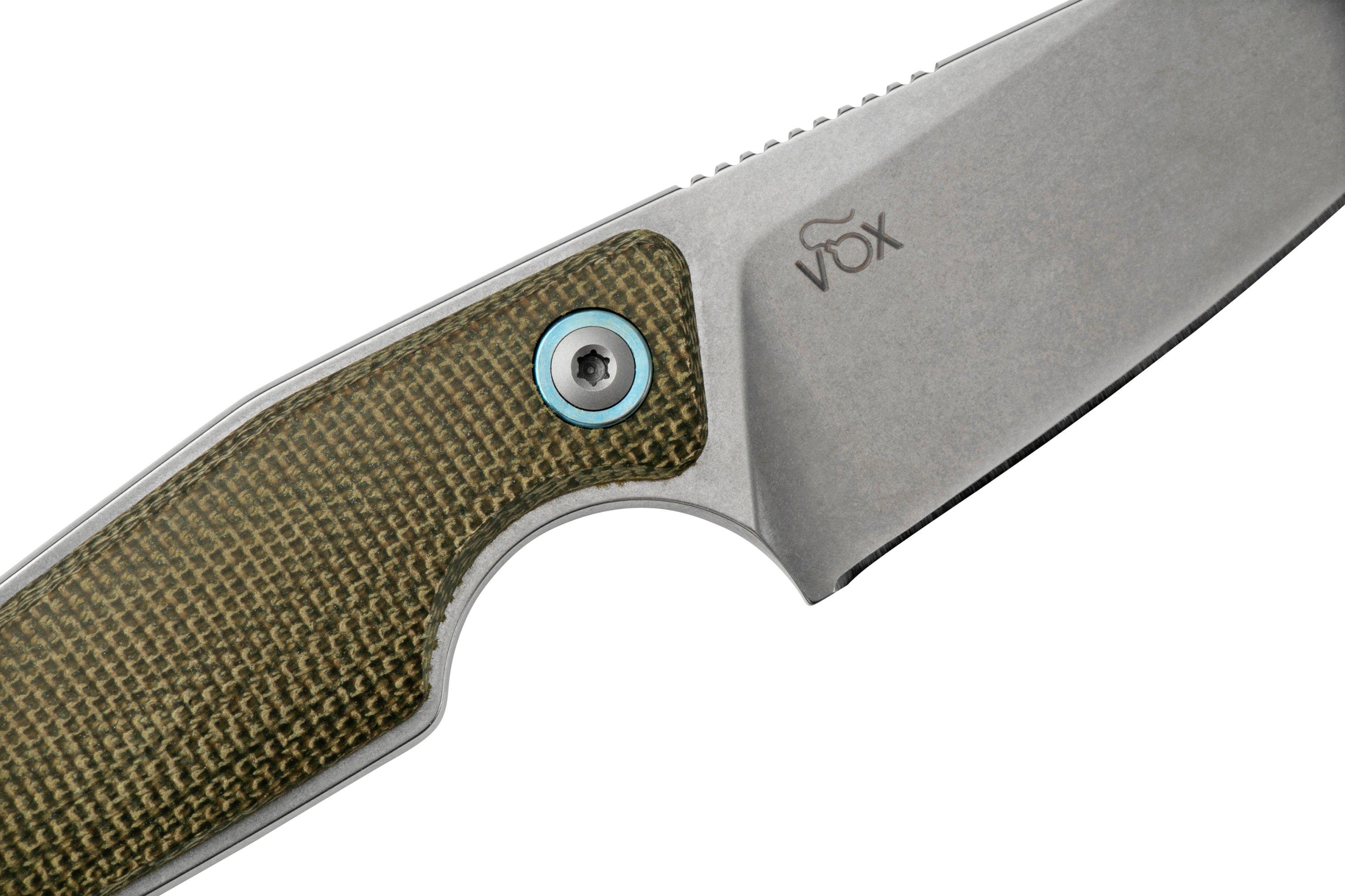MKM Makro 2 Sheepfoot, Stonewashed Green Canvas Micarta fixed knife ...