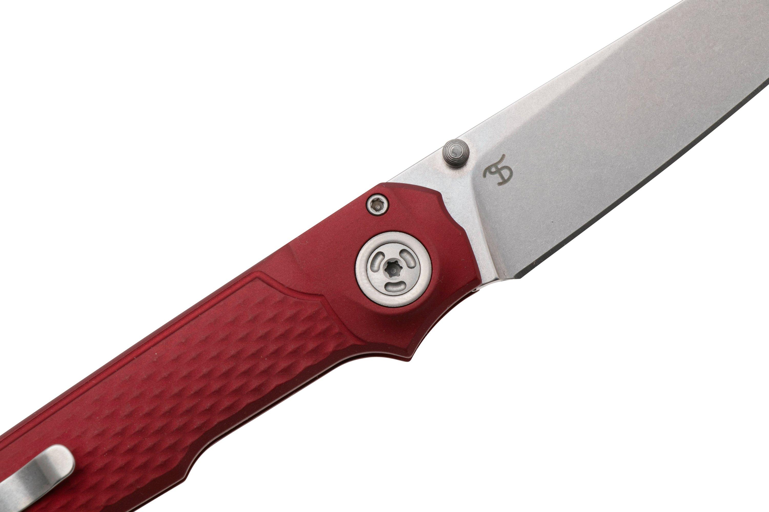 MKM Miura MK-MI-ARD Stonewashed MagnaCut, Red Aluminium, Taschenmesser, Simone Tonolli Design ...