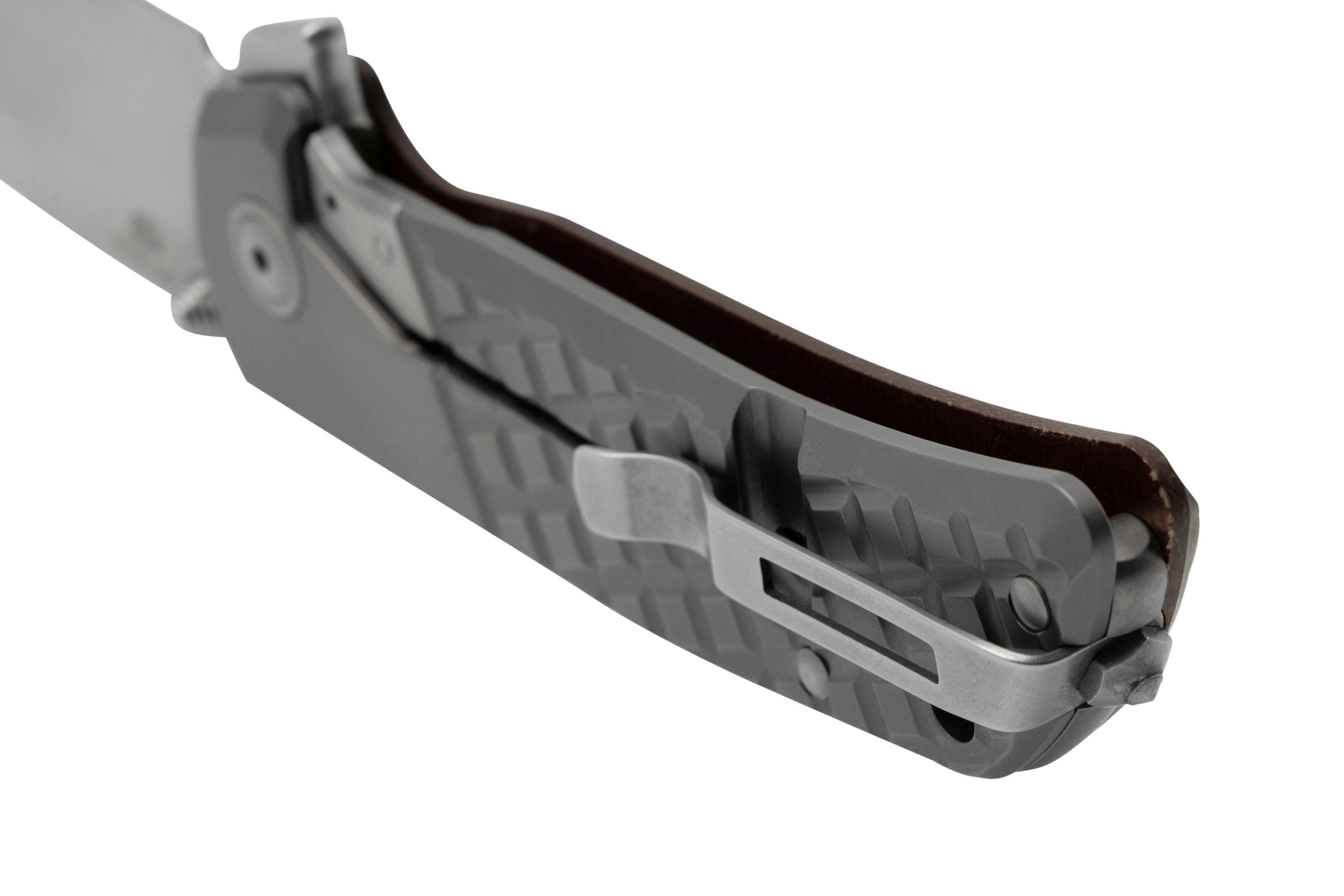 MKM Maximo MM-BUCT Burgundy Canvas Micarta pocket knife, Bob Terzuola ...