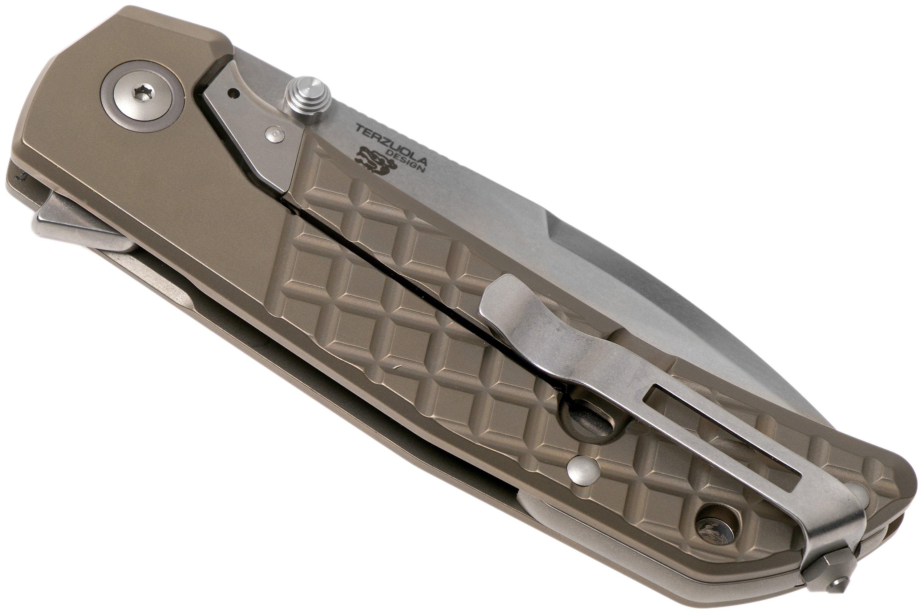 MKM Maximo MM-TBR Bronze Anodized Titanium pocket knife, Bob Terzuola ...