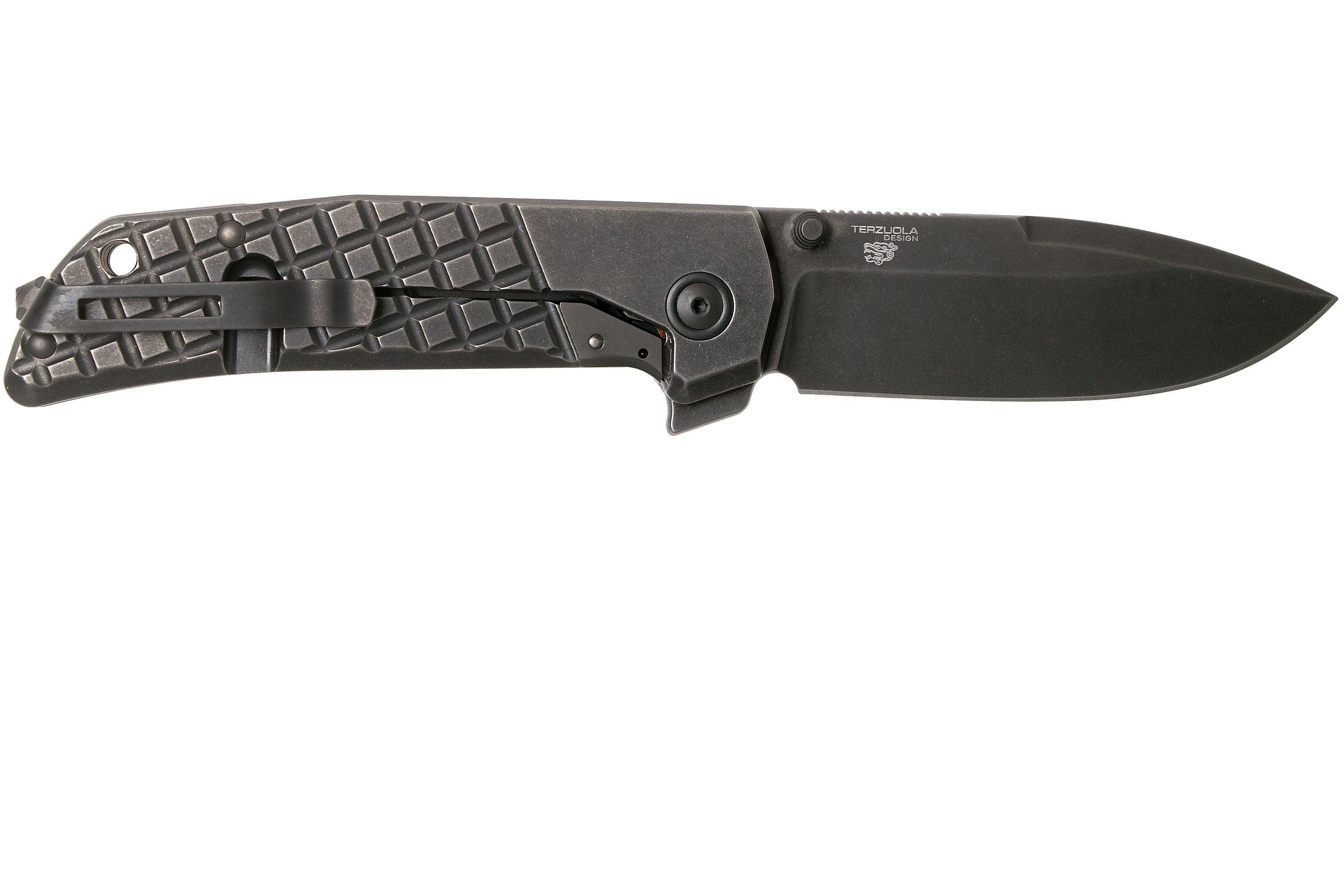 MKM Maximo MM-TDSW Dark Stonewashed Titanium pocket knife, Bob Terzuola ...