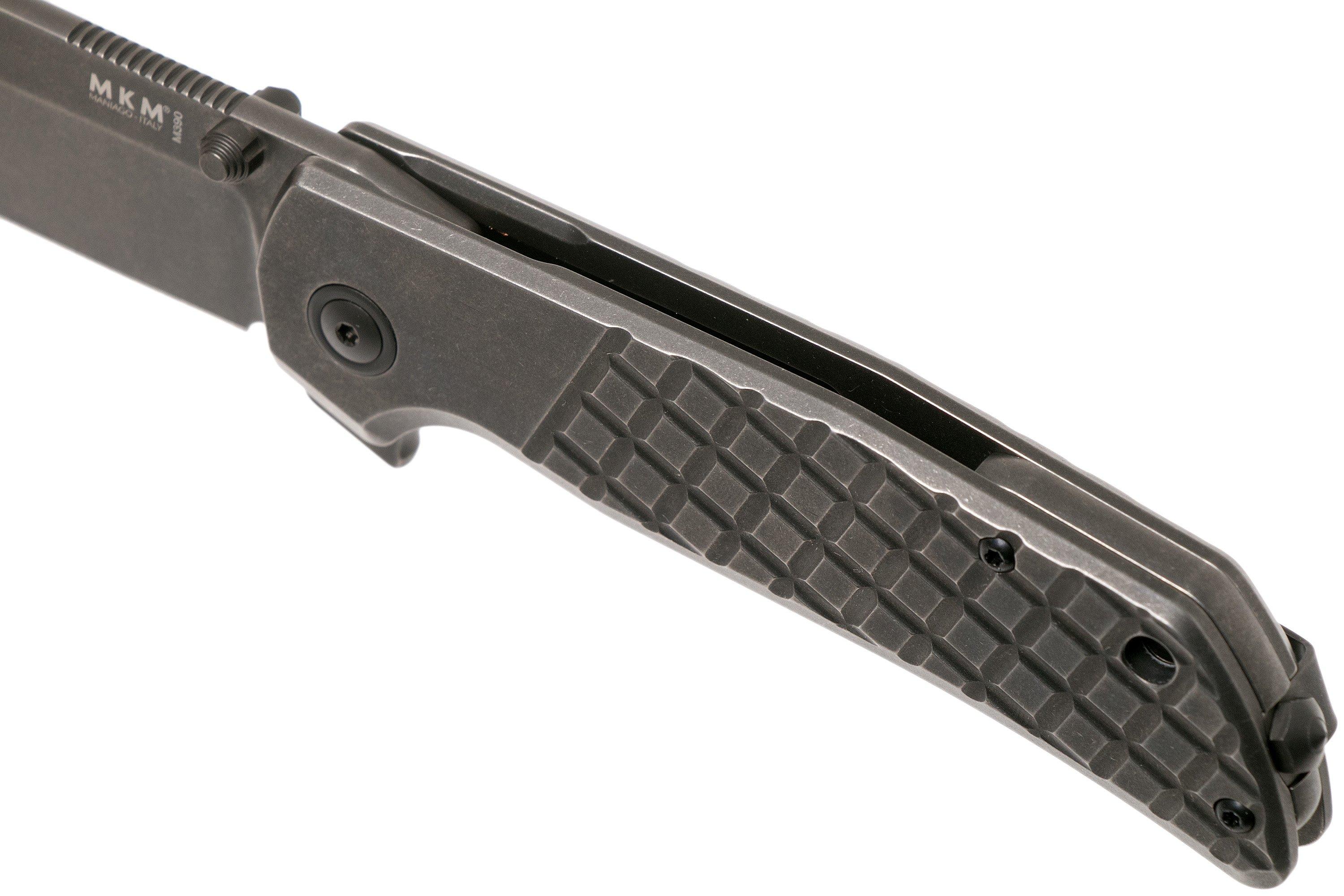 MKM Maximo MM-TDSW Dark Stonewashed Titanium pocket knife, Bob Terzuola ...