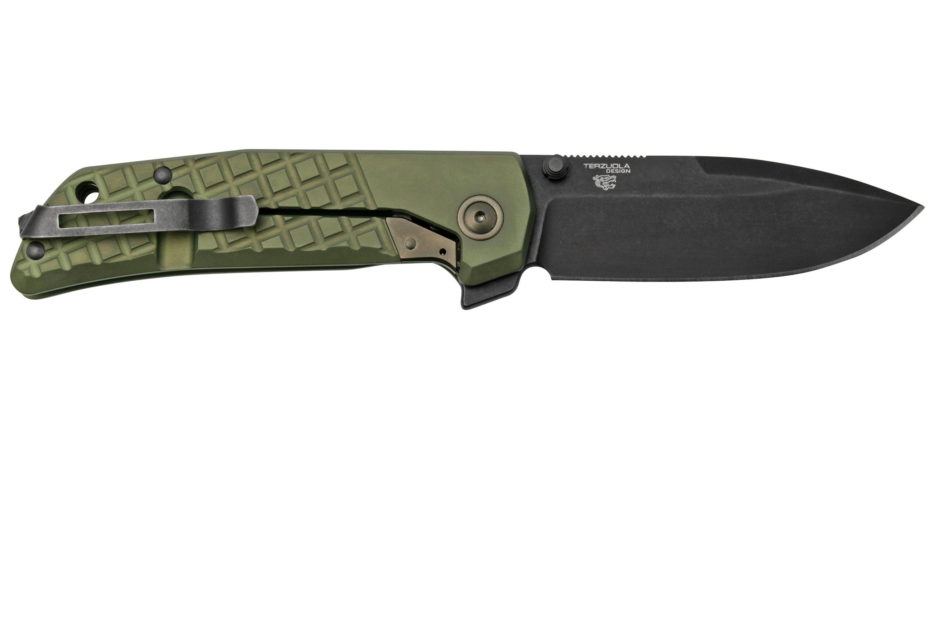 MKM Maximo MM-TGRD Green Anodized Titanium pocket knife, Bob Terzuola ...