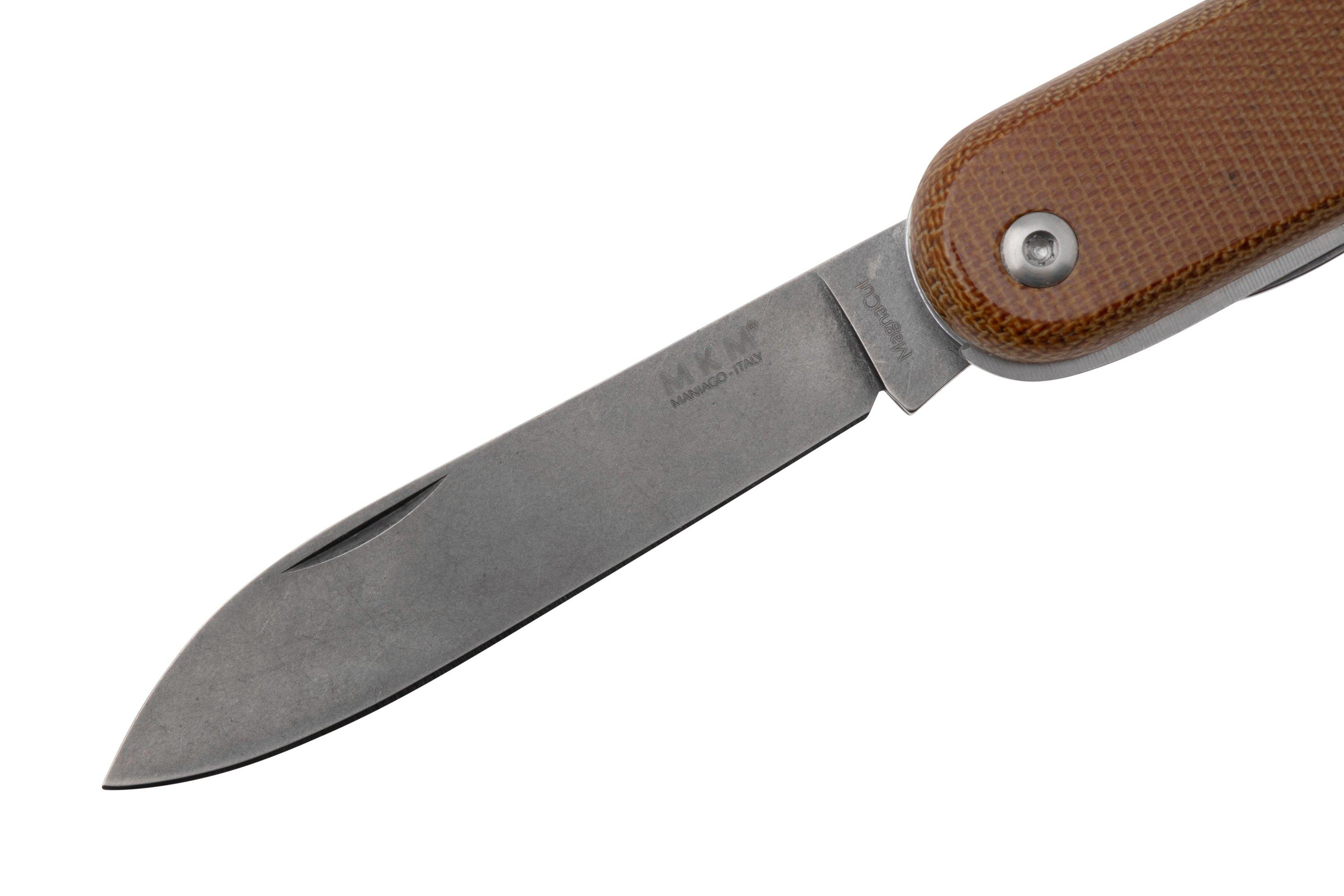 MKM Malga 5 MP05MAG-NC MagnaCut Natural Canvas Micarta, pocket knife ...