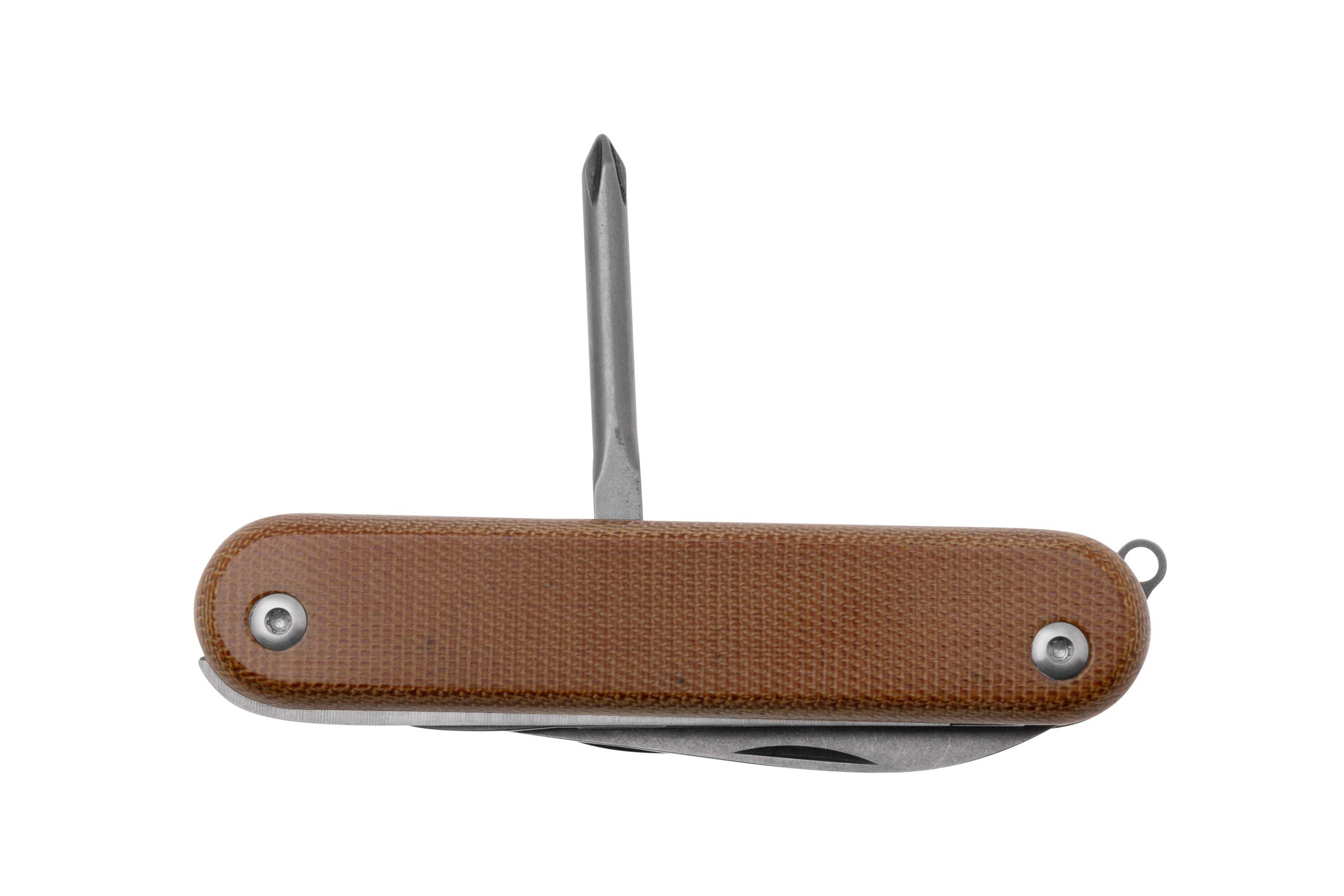 MKM Malga 5 MP05MAG-NC MagnaCut Natural Canvas Micarta, pocket knife ...