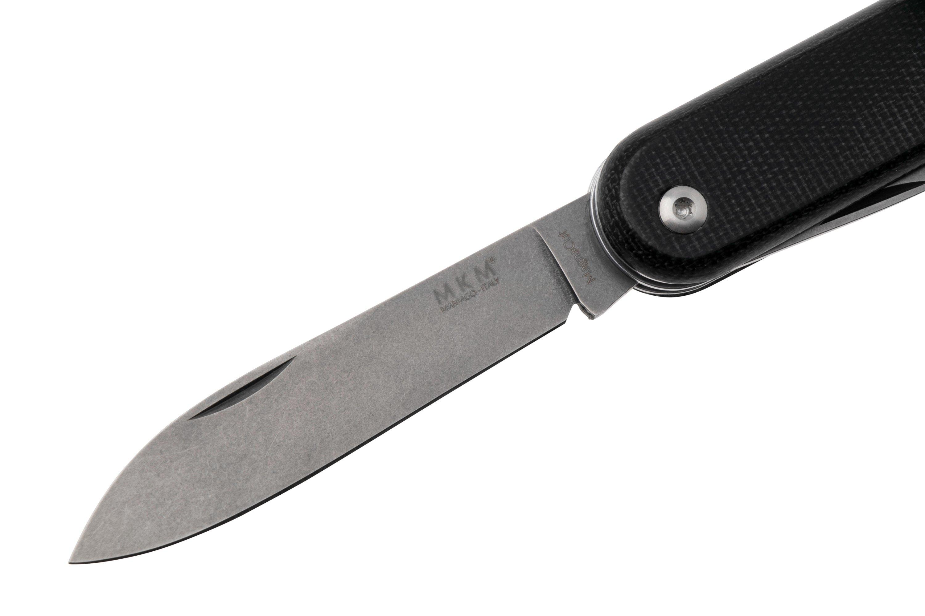 MKM Malga 6 MP06MAG-BC MagnaCut Black Canvas Micarta, pocket knife ...