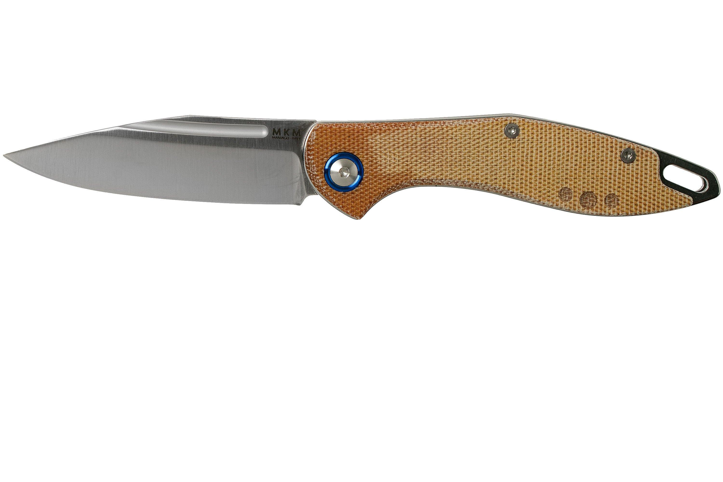MKM Fara MY01-NC Natural Micarta pocket knife, Lucas Burnley design ...